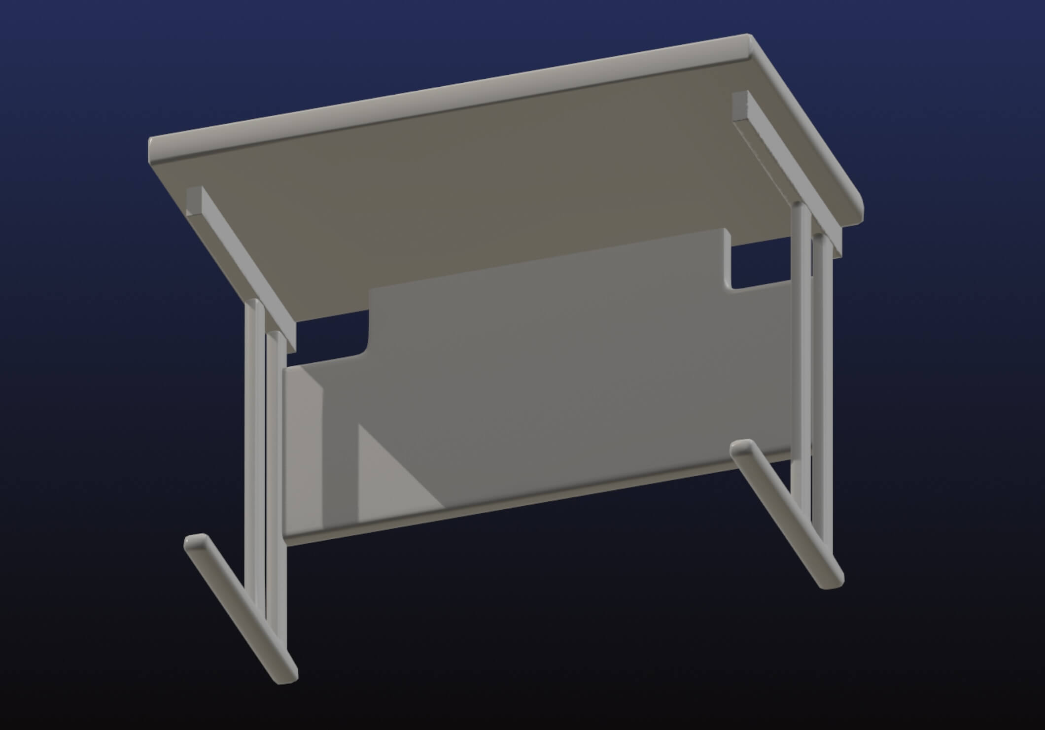 Working Desk - Free 3D Model by Jade02