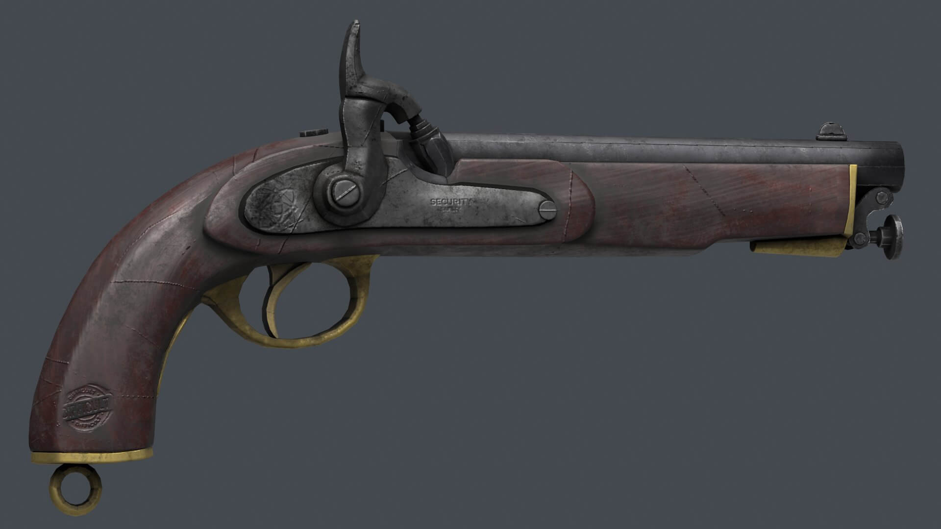 Pedersoli Kentucky Percussion Pistol - 3D Model by jagannath