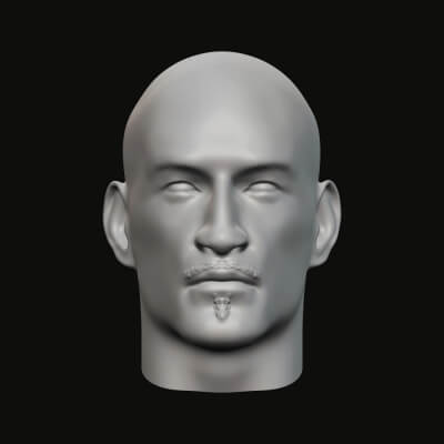 Male Head Base Mesh 01 - 3D Model by Vyusur