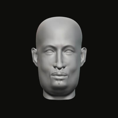 Male Head Base Mesh 01 - 3D Model by Vyusur