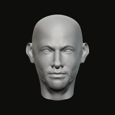 Male Head Base Mesh 01 - 3D Model by Vyusur