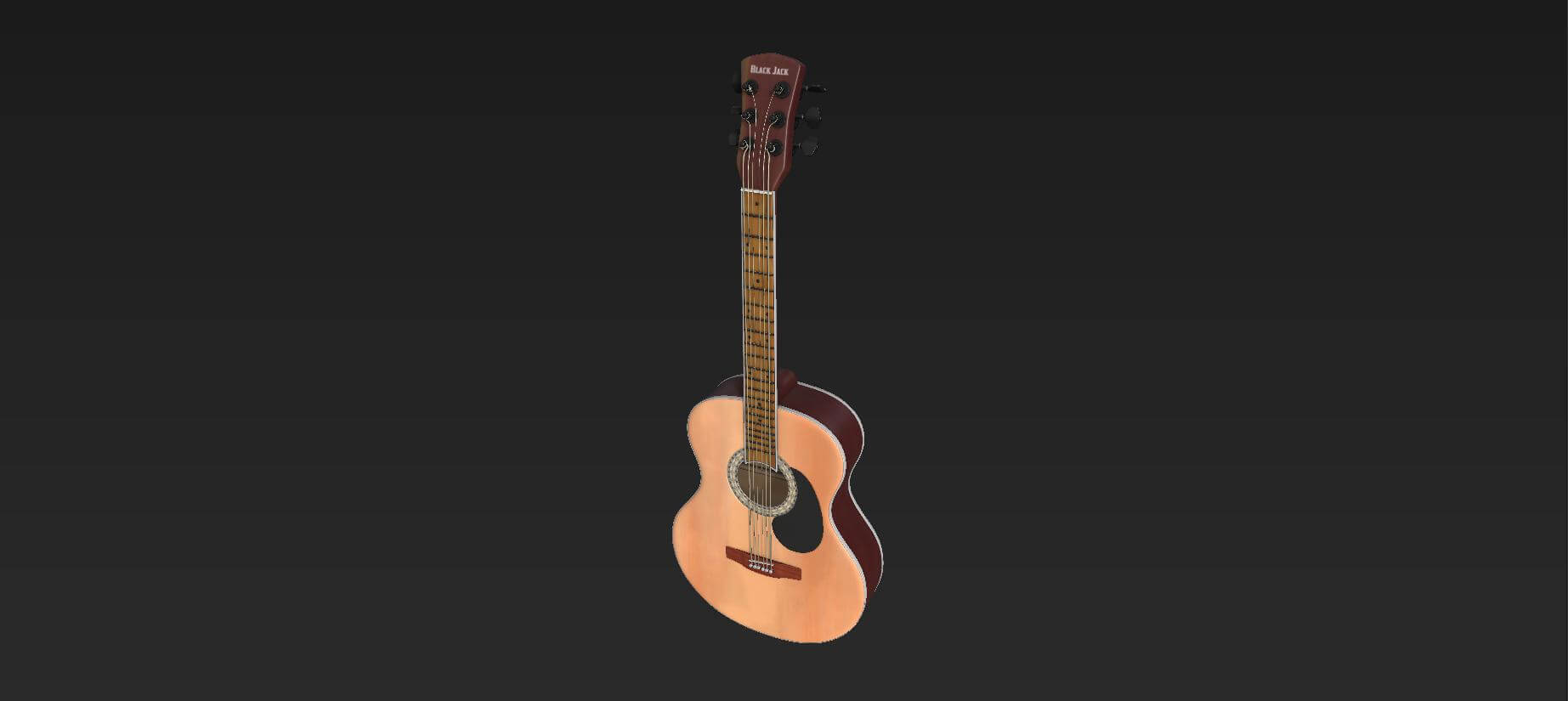 Acoustic Guitar - 3D Model by jaka ardian