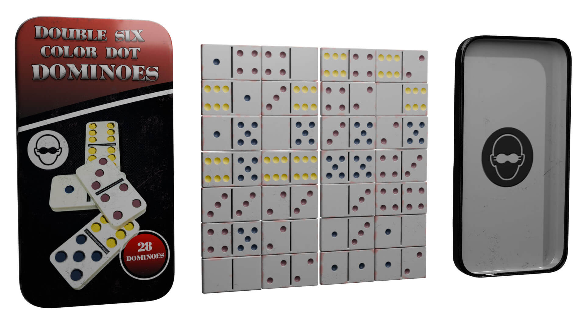 Color Dot Dominoes - 3D Model by jaka ardian
