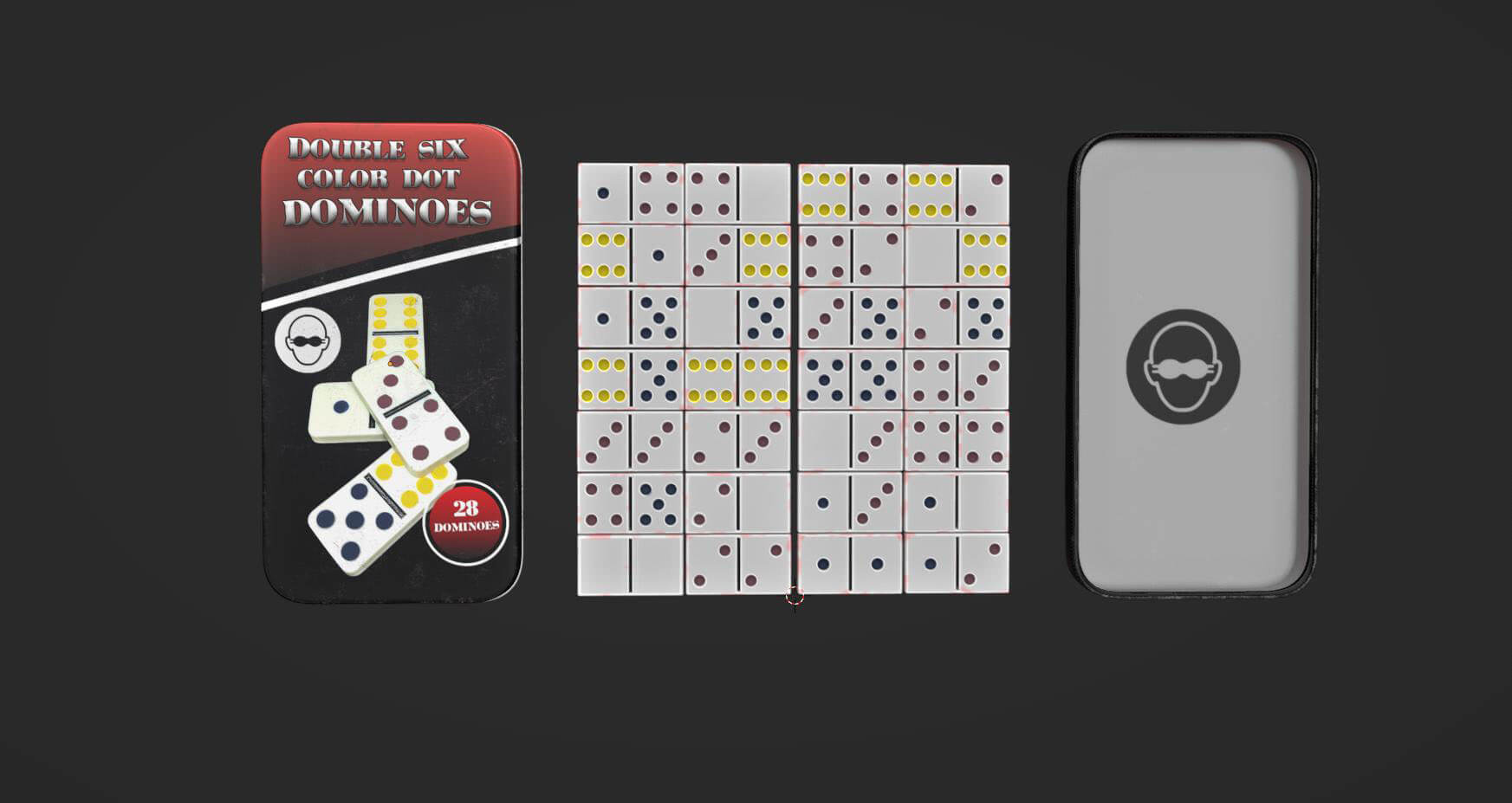 Color Dot Dominoes - 3D Model by jaka ardian