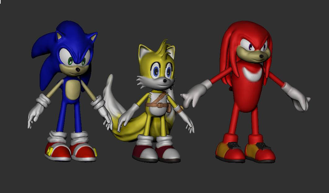 Sonic and Friends - 3D Model by jaka ardian