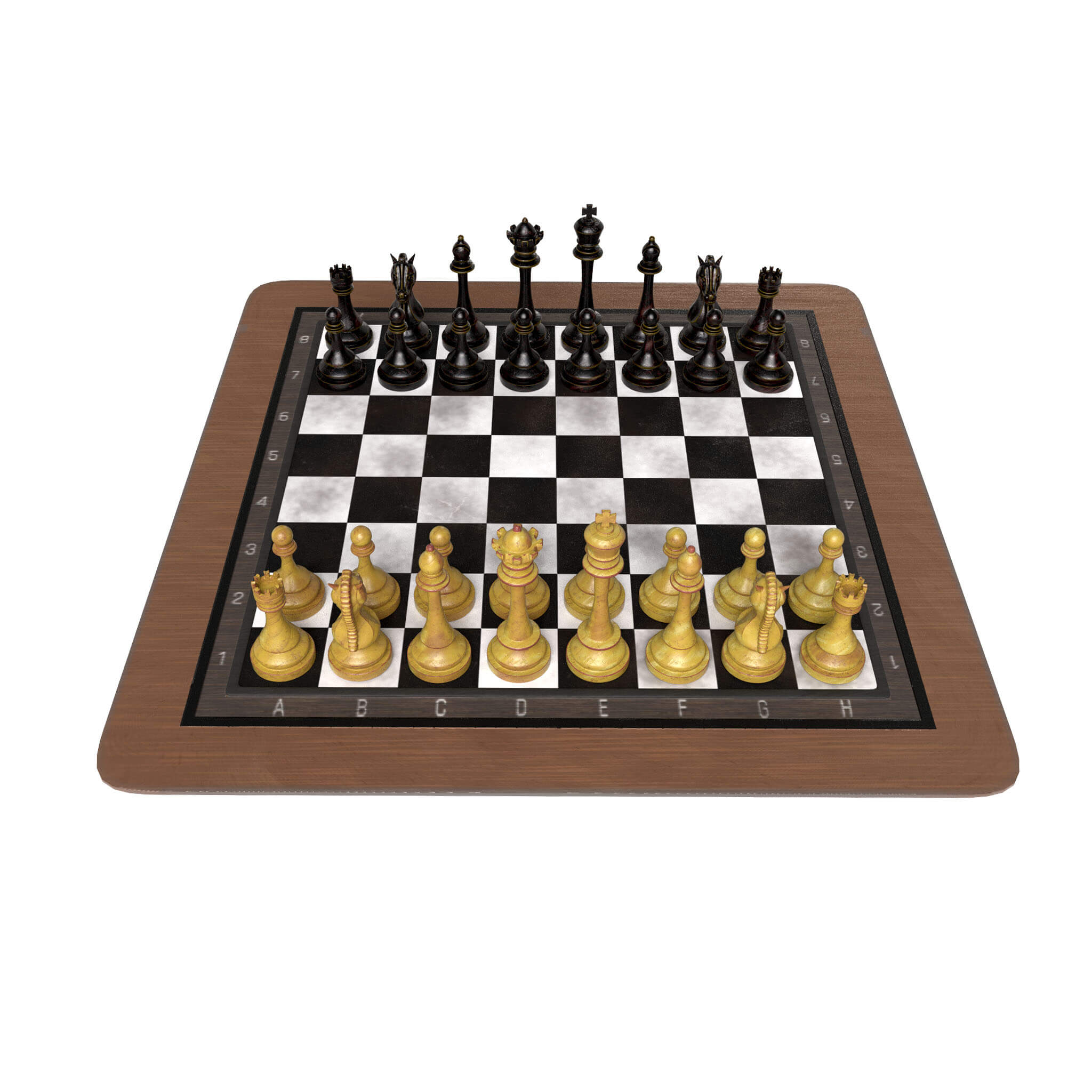 Wooden Chess - 3D Model by jaka ardian