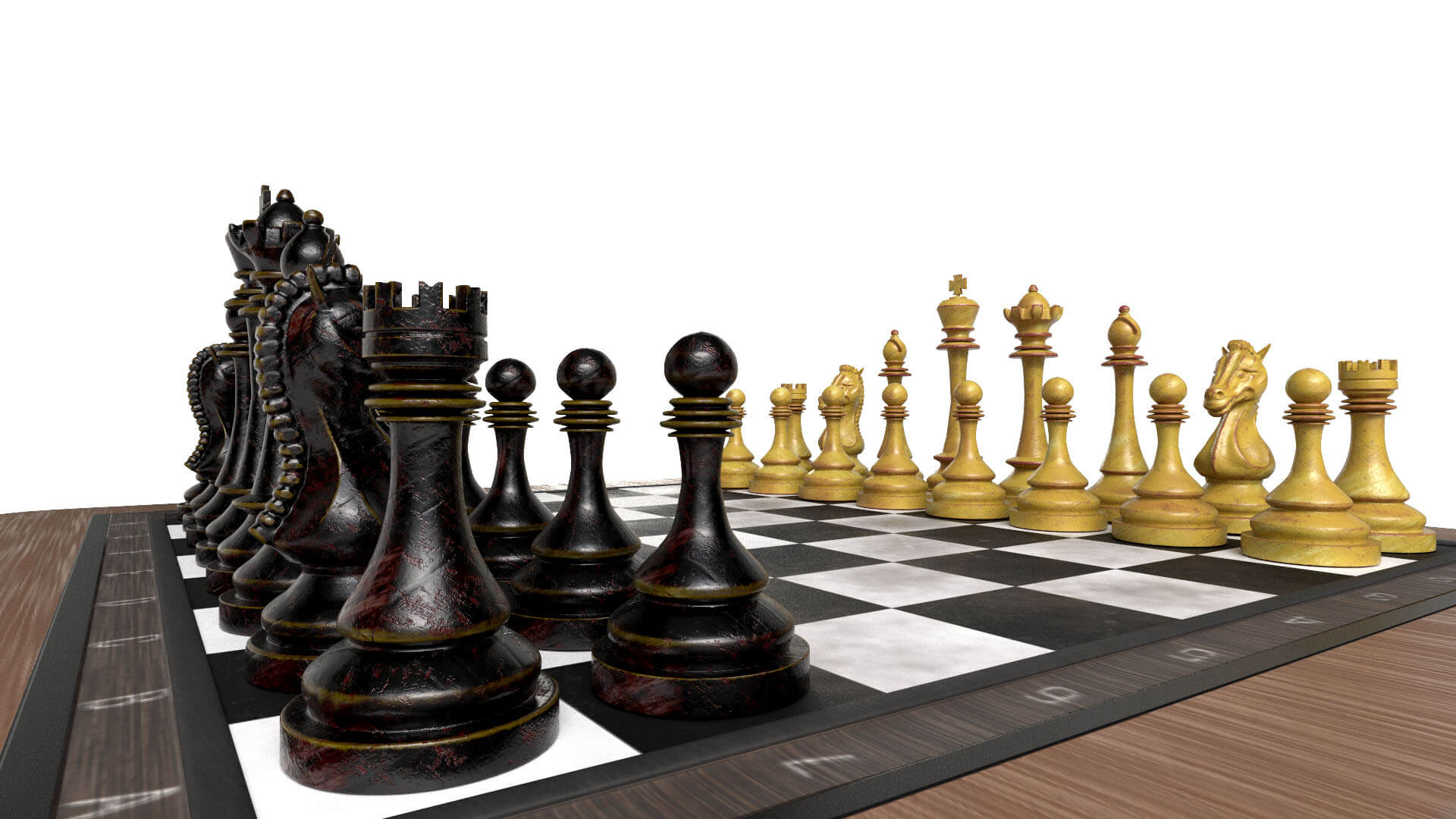 Wooden Chess - 3D Model by jaka ardian