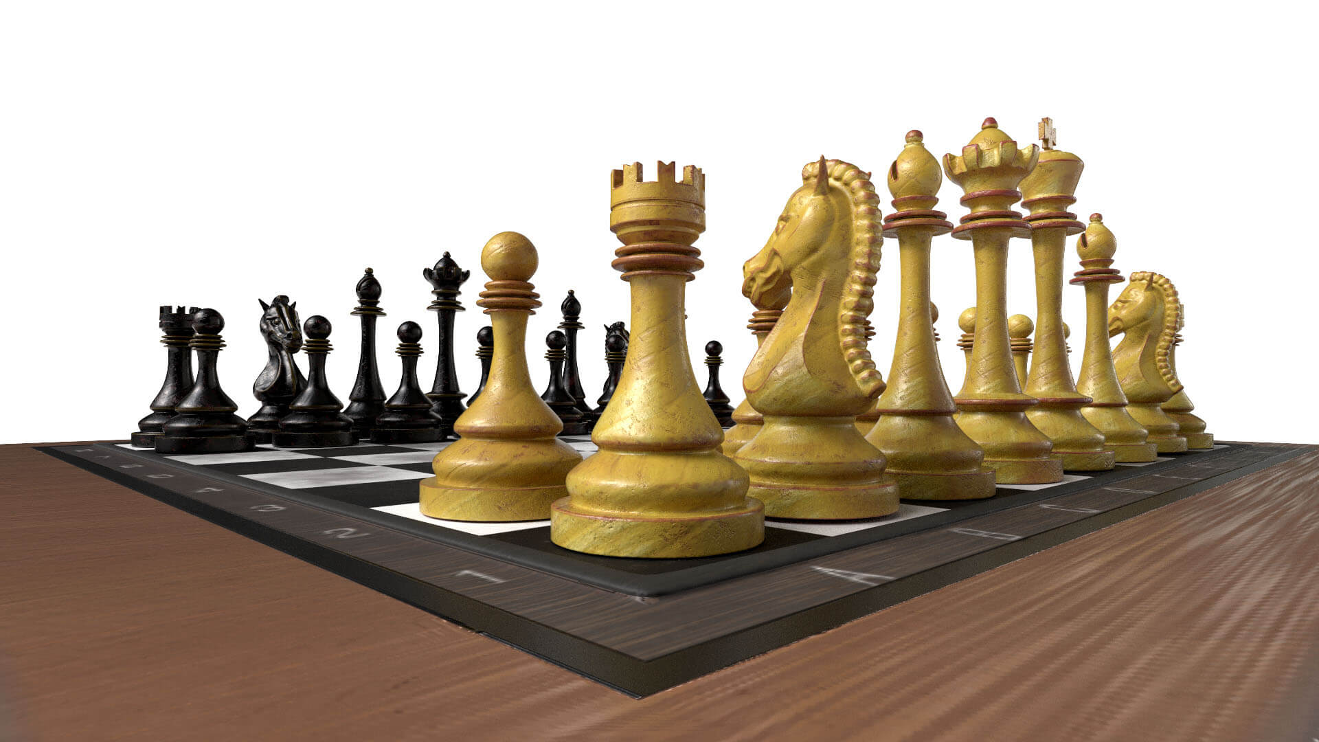 Wooden Chess - 3D Model by jaka ardian