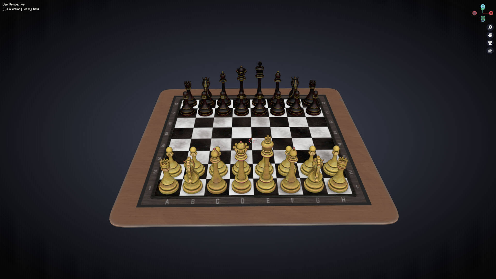 Wooden Chess - 3D Model by jaka ardian