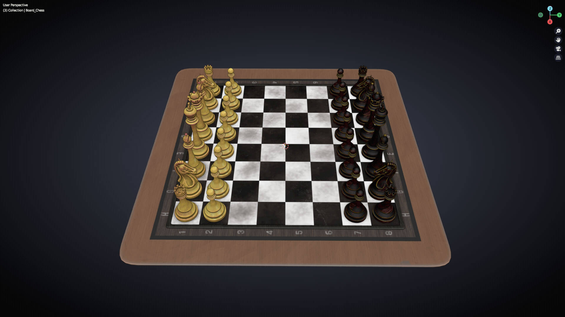 Wooden Chess - 3D Model by jaka ardian