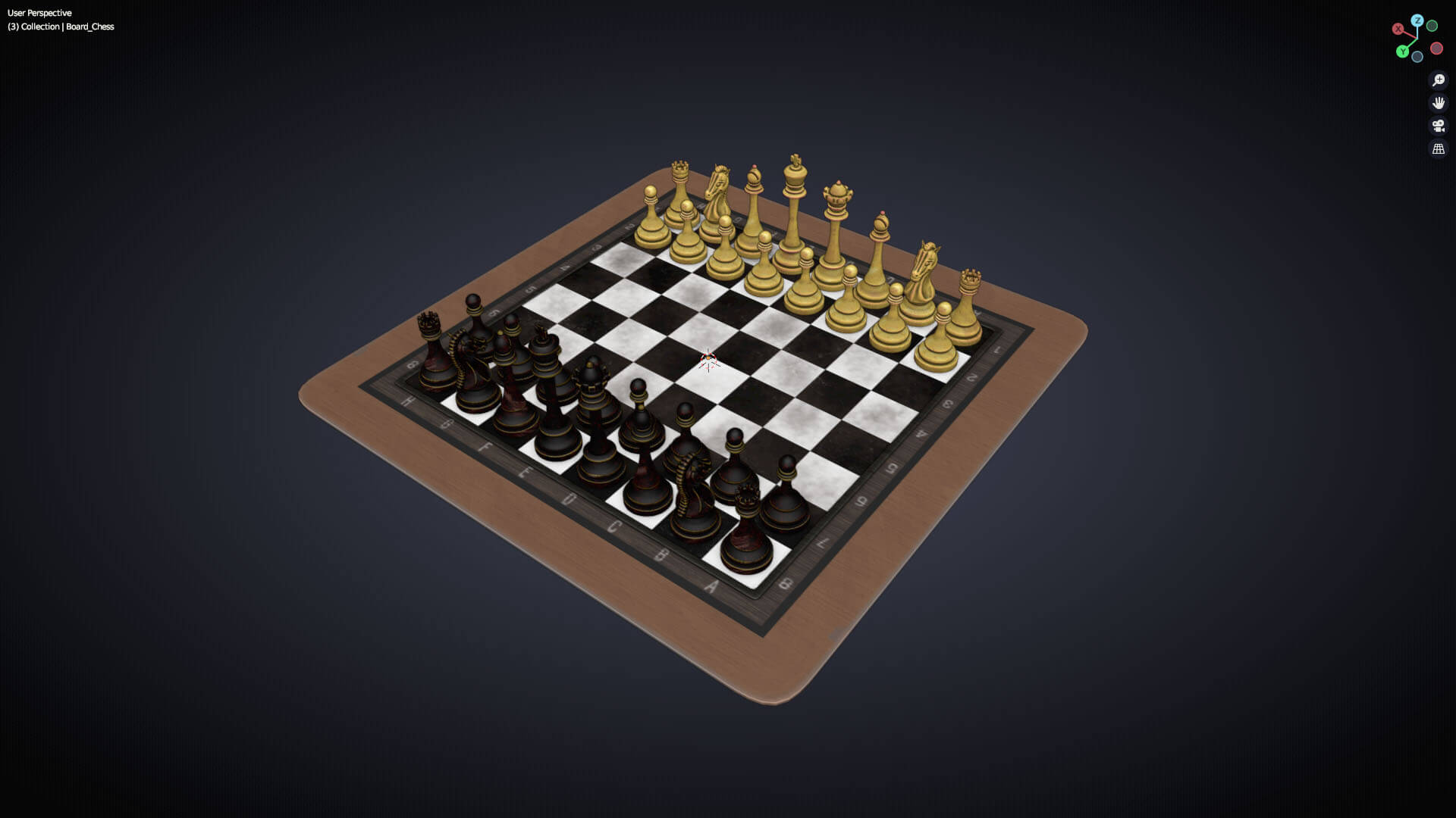 Wooden Chess - 3D Model by jaka ardian