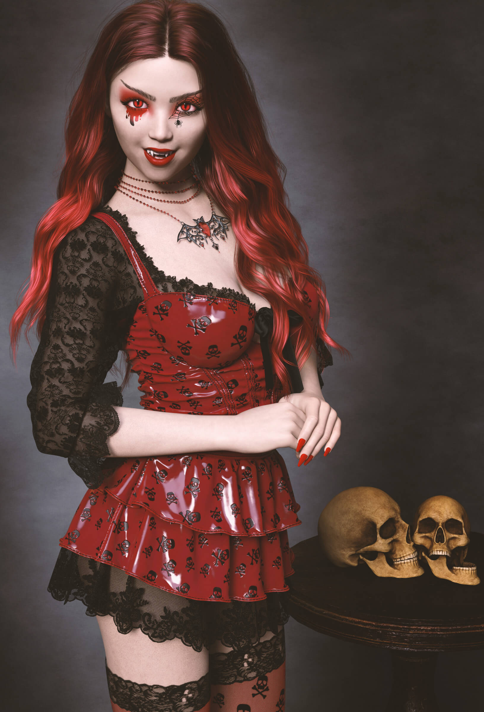 Aisha the vampire 3D Render, Digital Art by jakonoid