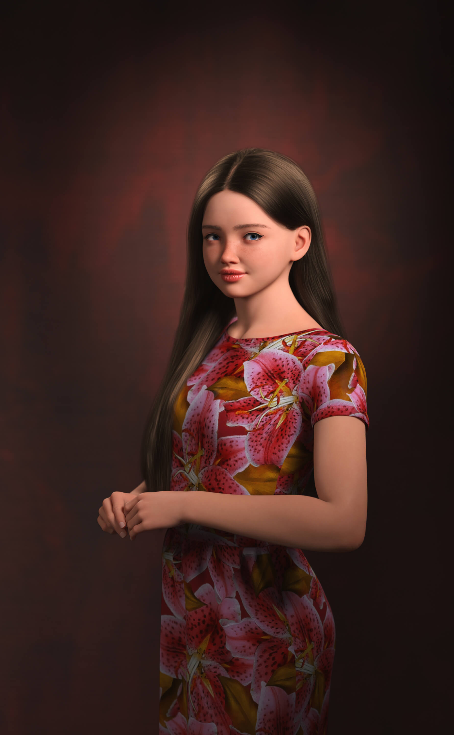 Alexa Portrait 3D Render, Digital Art by jakonoid