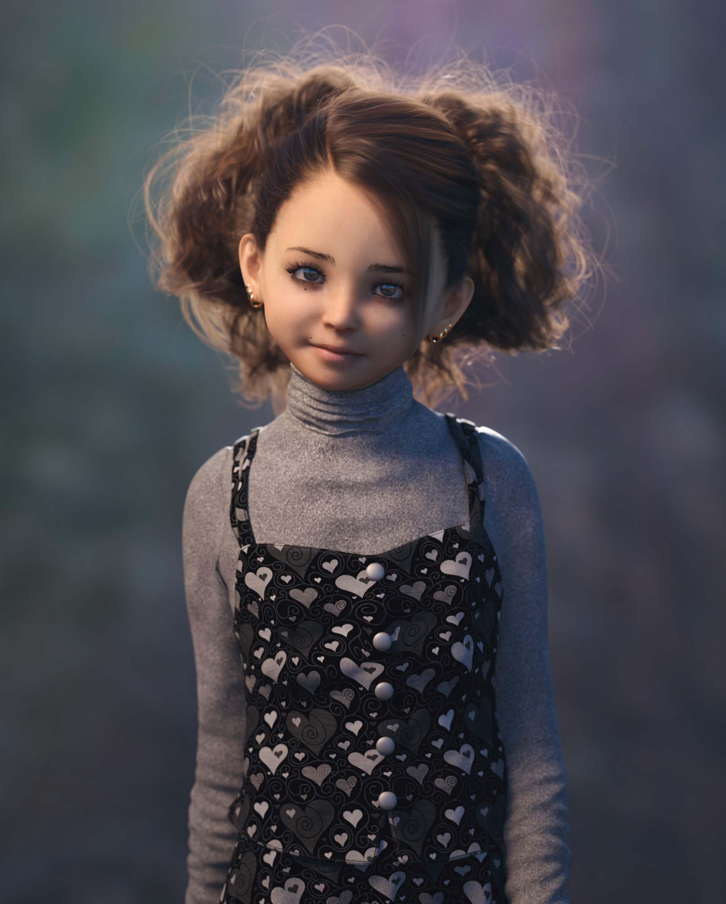 Alice kid portraits 3D Render, Digital Art by jakonoid