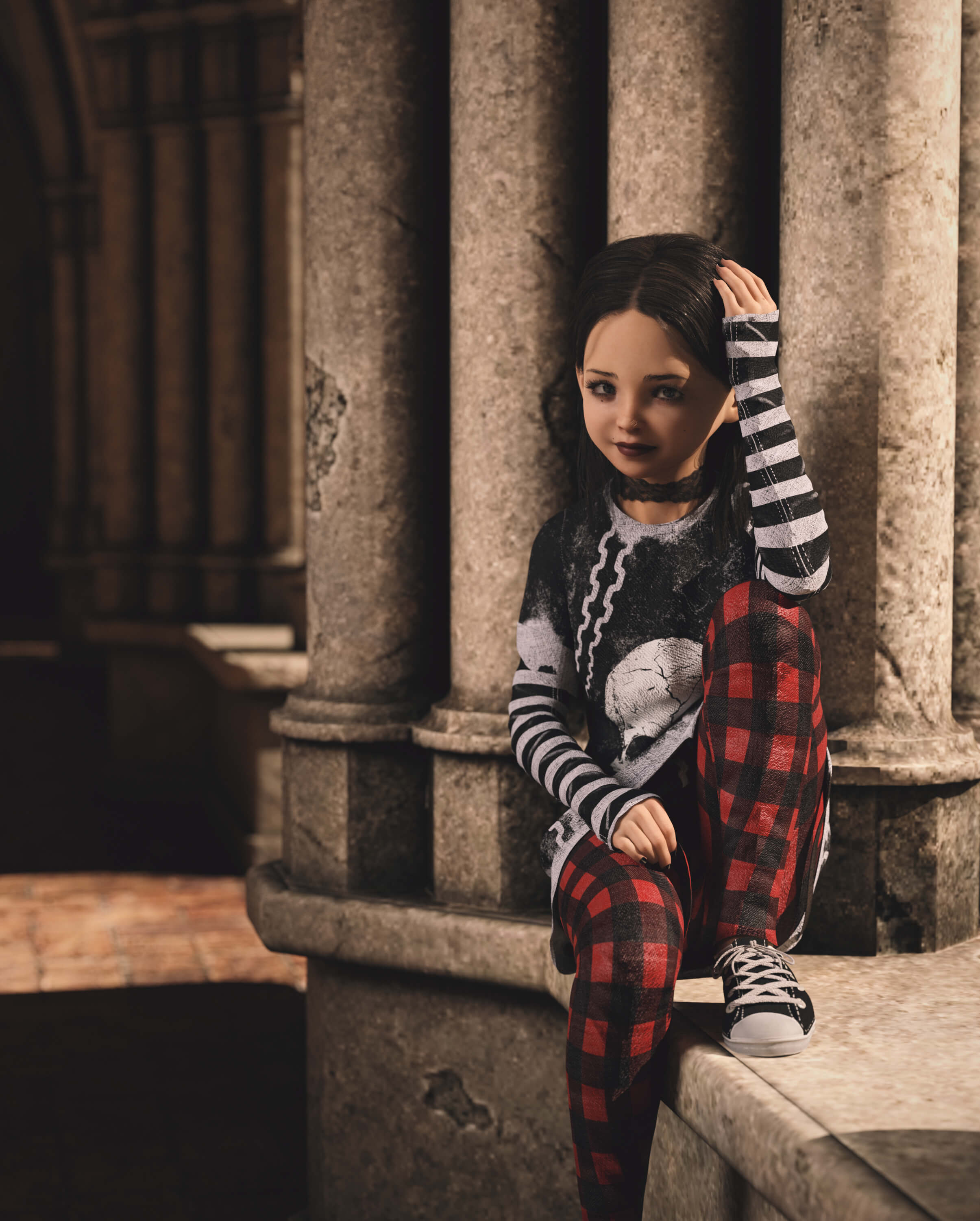 Alice kid portraits 3D Render, Digital Art by jakonoid