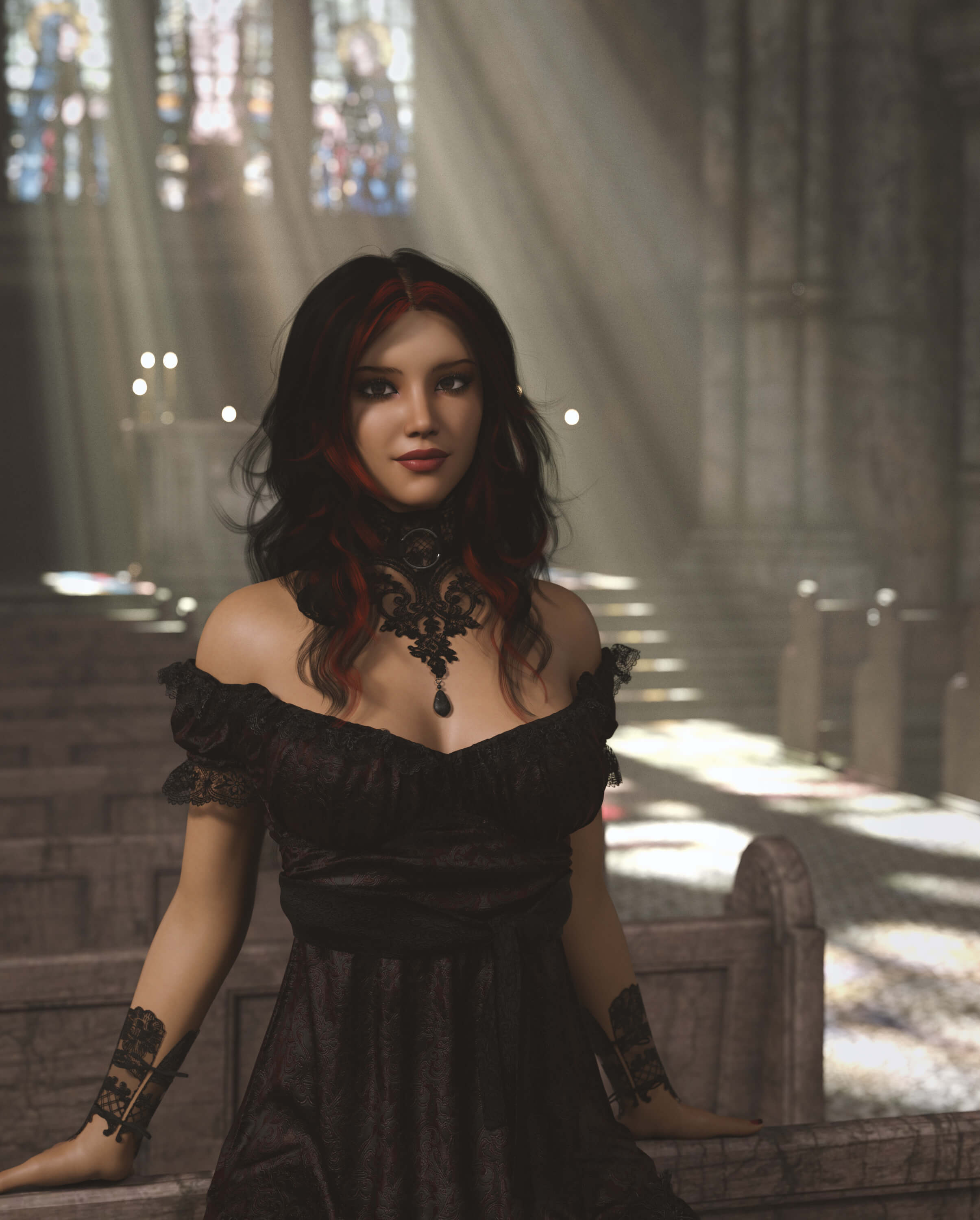 Angelica church portrait 3D Render, Digital Art by jakonoid