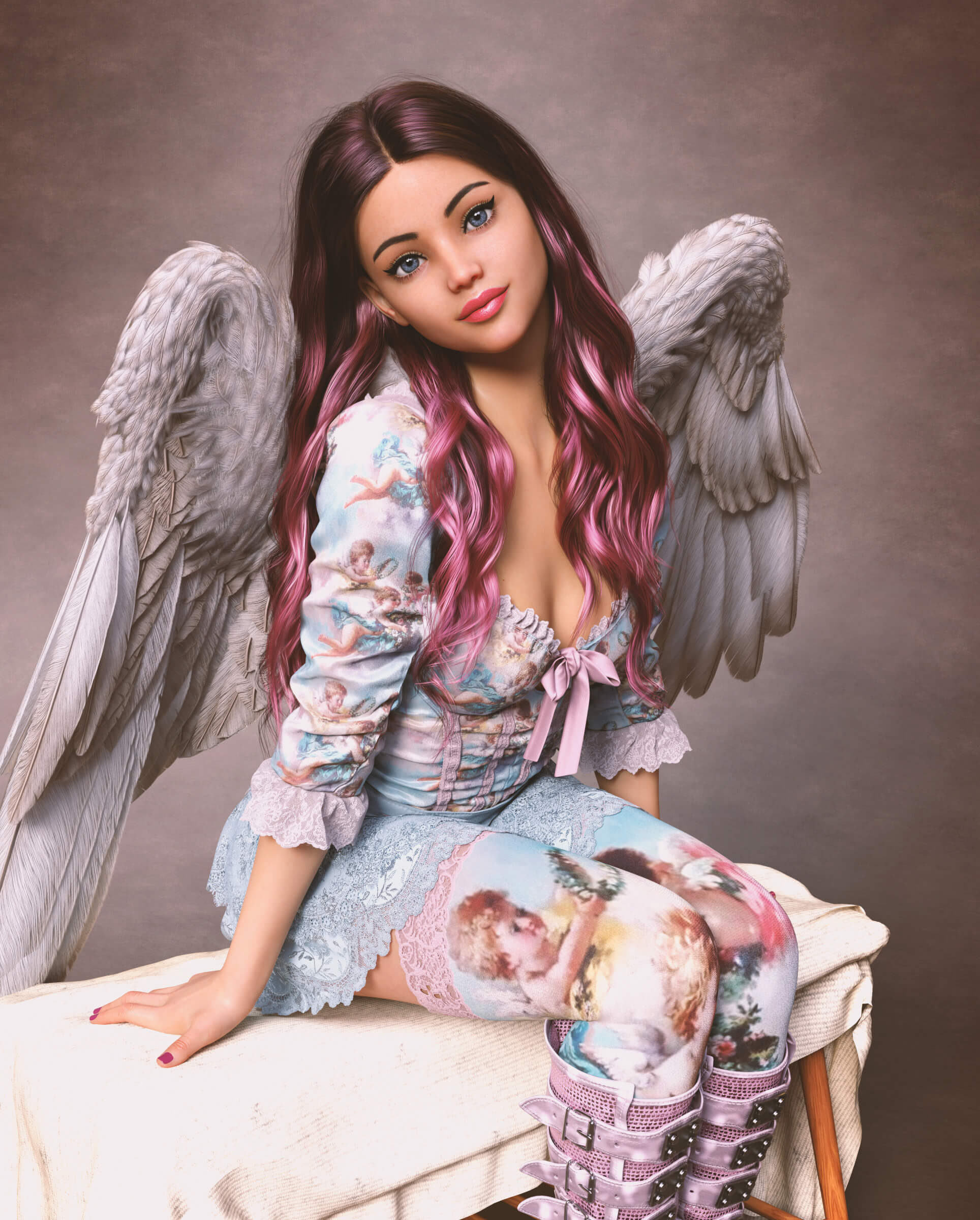 Angelica portrait 3D Render, Digital Art by jakonoid