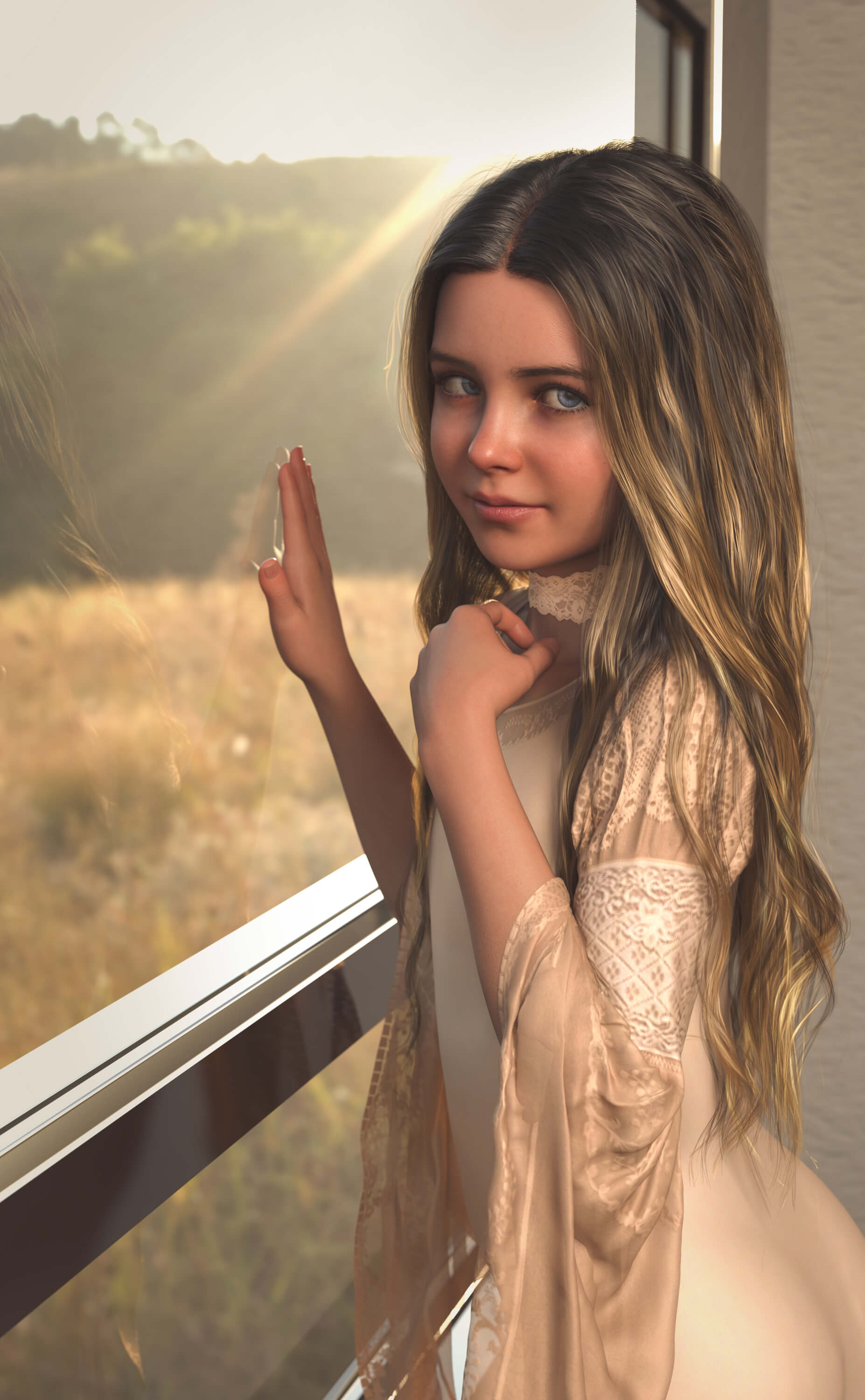 Laura Portrait 3D Render, Digital Art by jakonoid