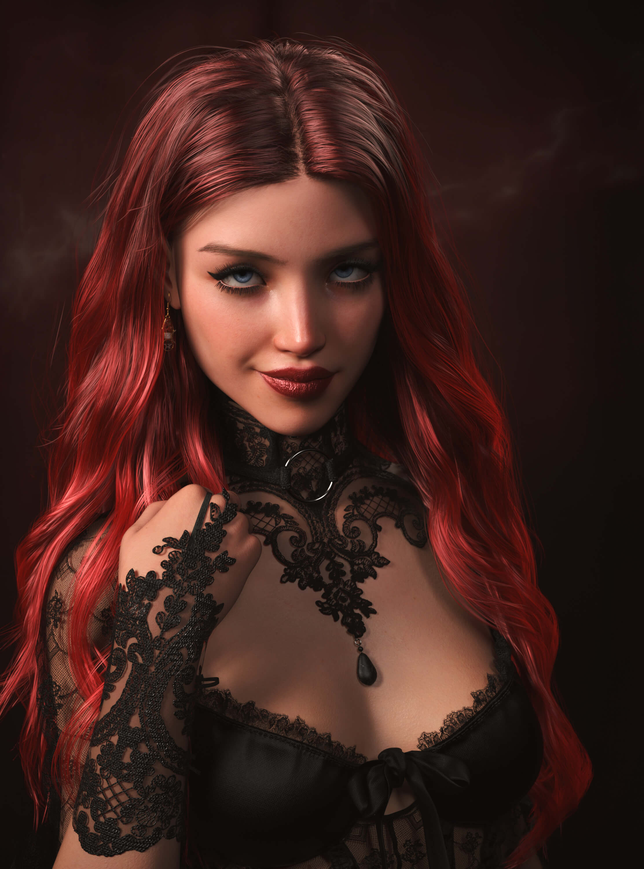 Lilith Portrait 3D Render, Digital Art by jakonoid