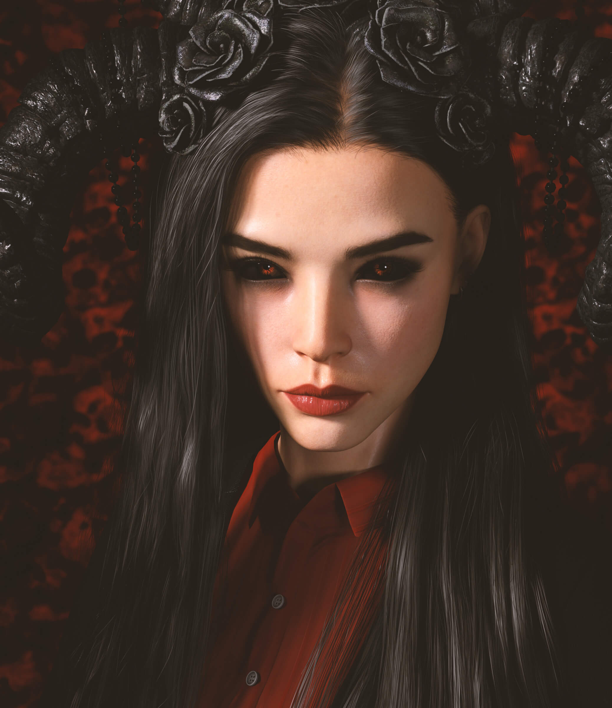 Lucyfer portrait 3D Render, Digital Art by jakonoid