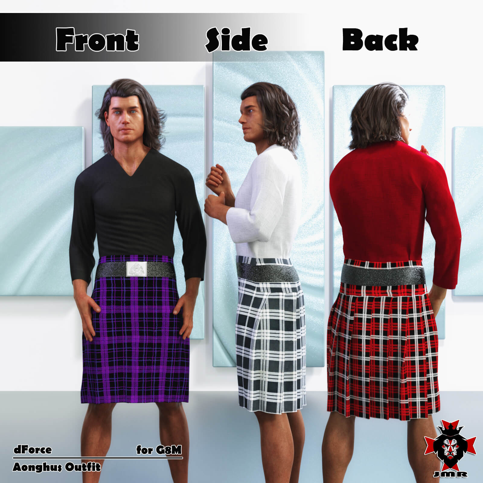 JMR dForce Aonghus Outfit for G8M - Daz Content by JaMaRe