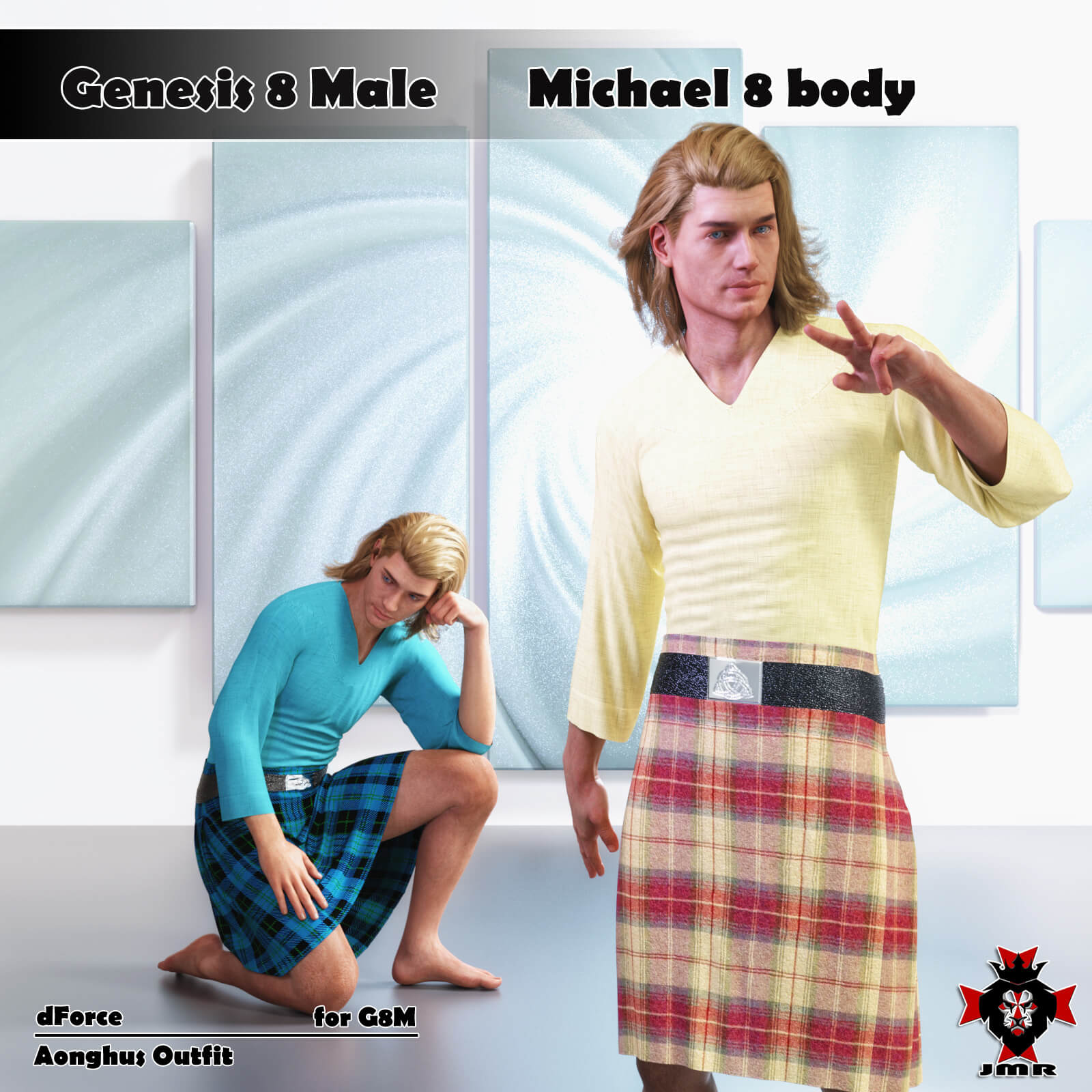 JMR dForce Aonghus Outfit for G8M - Daz Content by JaMaRe