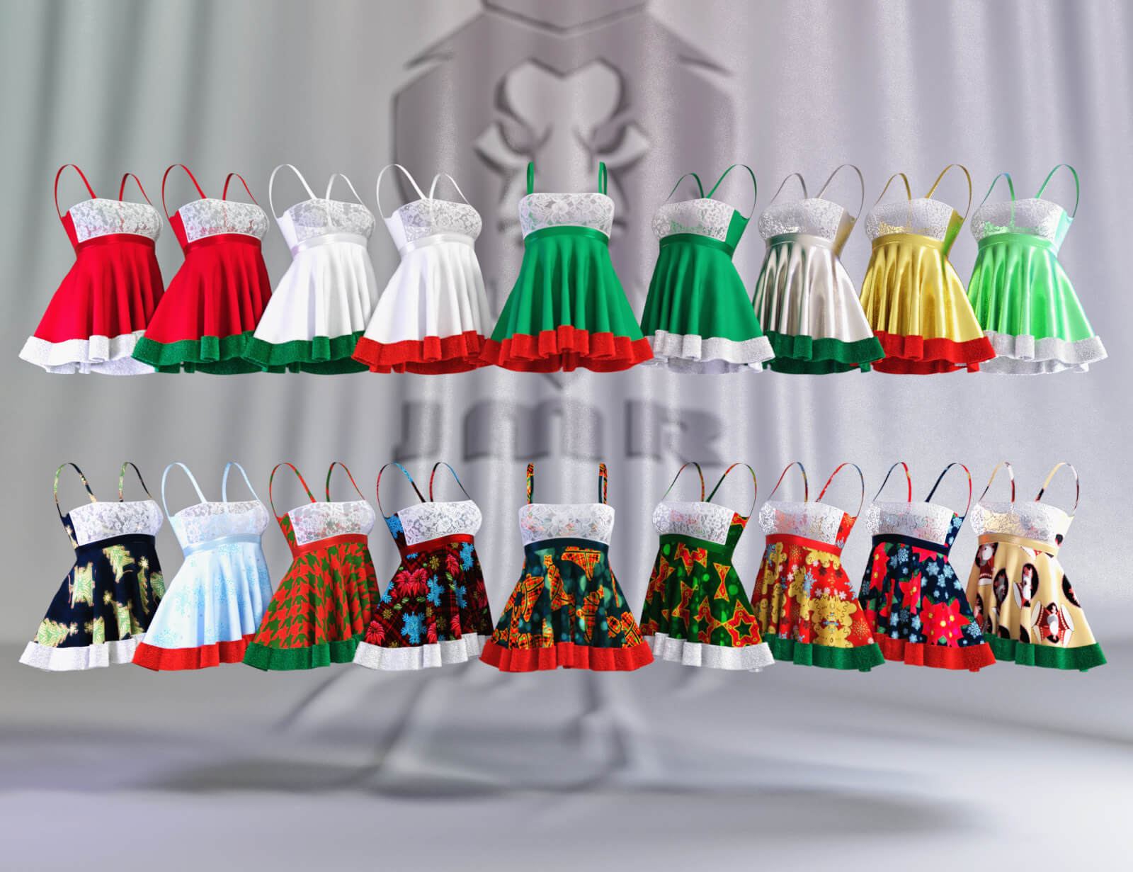 JMR dForce Christmas Nightdress 24 for G8F - Daz Content by JaMaRe