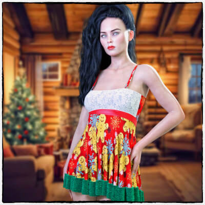 JMR dForce Christmas Nightdress 24 for G8F - Daz Content by JaMaRe