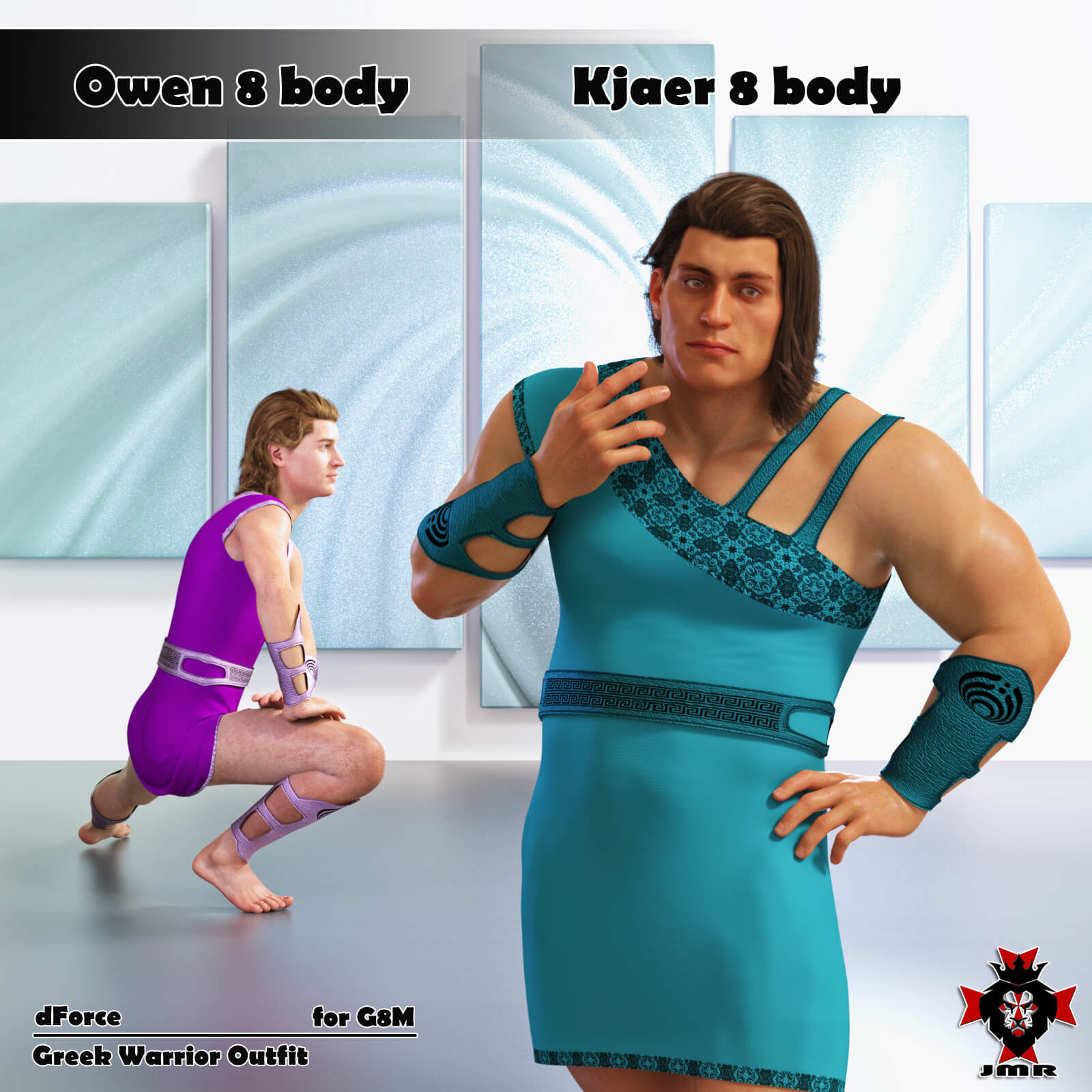 JMR dForce Greek Warrior Outfit for G8M - Daz Content by JaMaRe