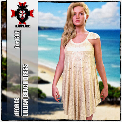 JMR dForce Lillian Beach Dress for G9F - Daz Content by JaMaRe