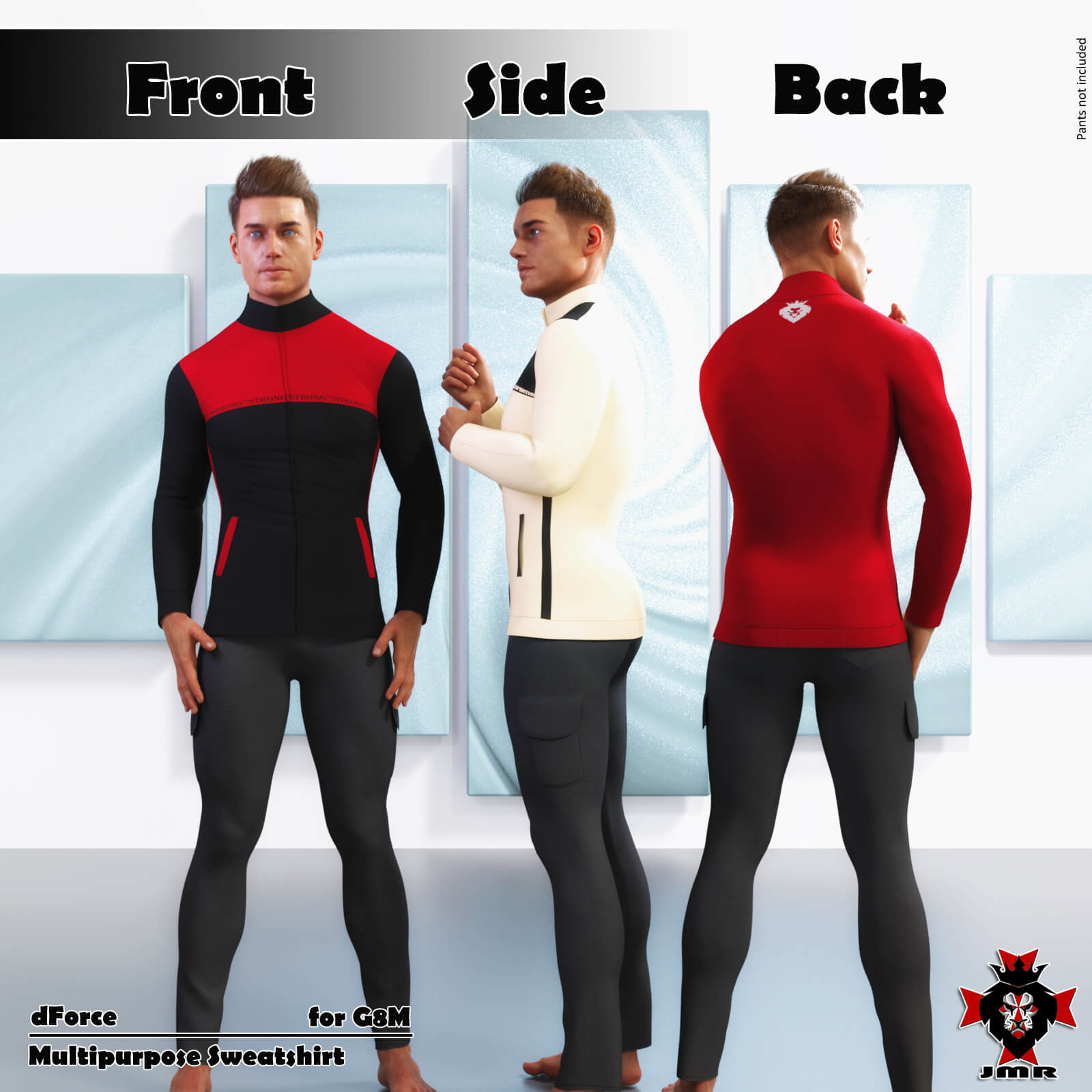 JMR dForce Multipurpose Sweatshirt for G8M - Daz Content by JaMaRe