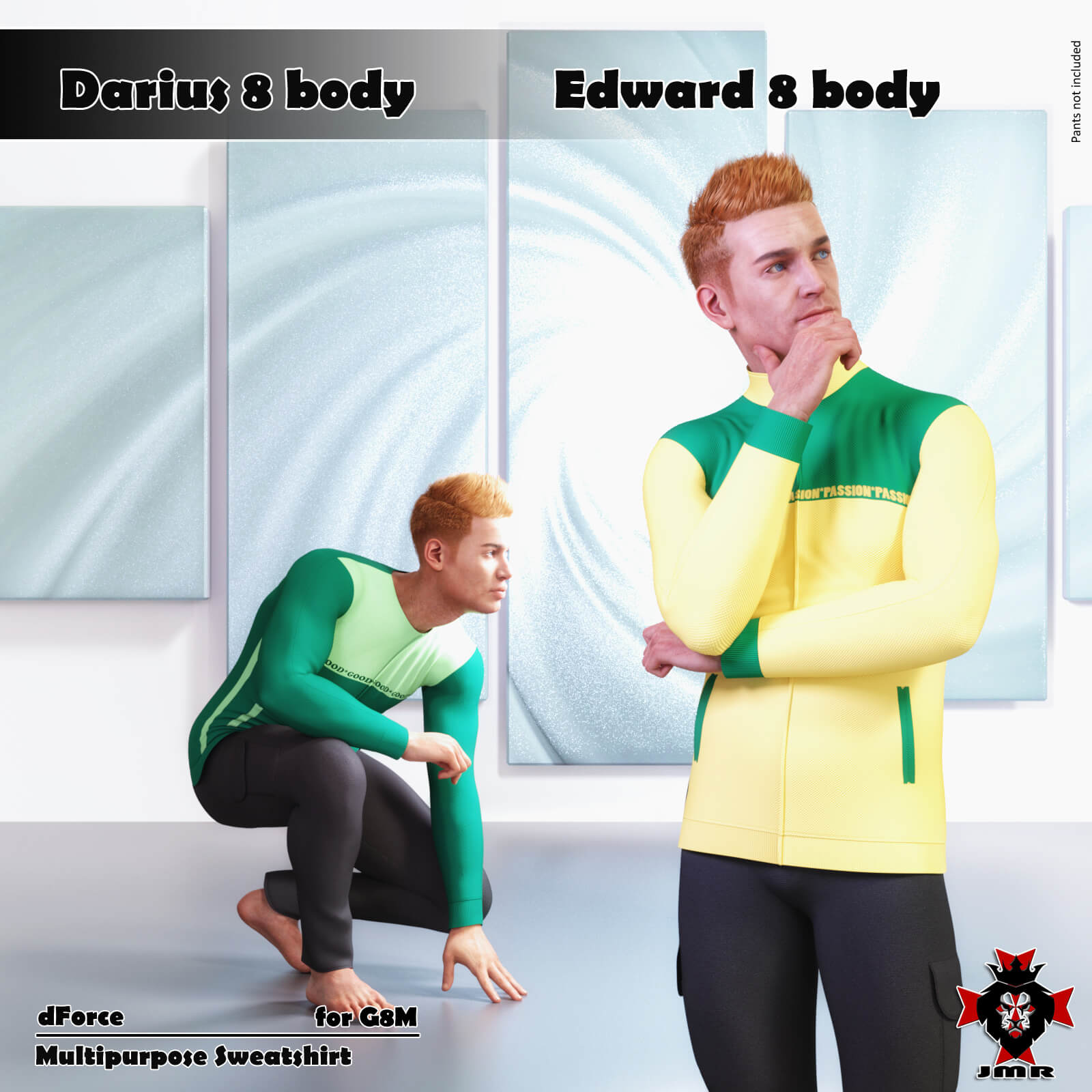 JMR dForce Multipurpose Sweatshirt for G8M - Daz Content by JaMaRe