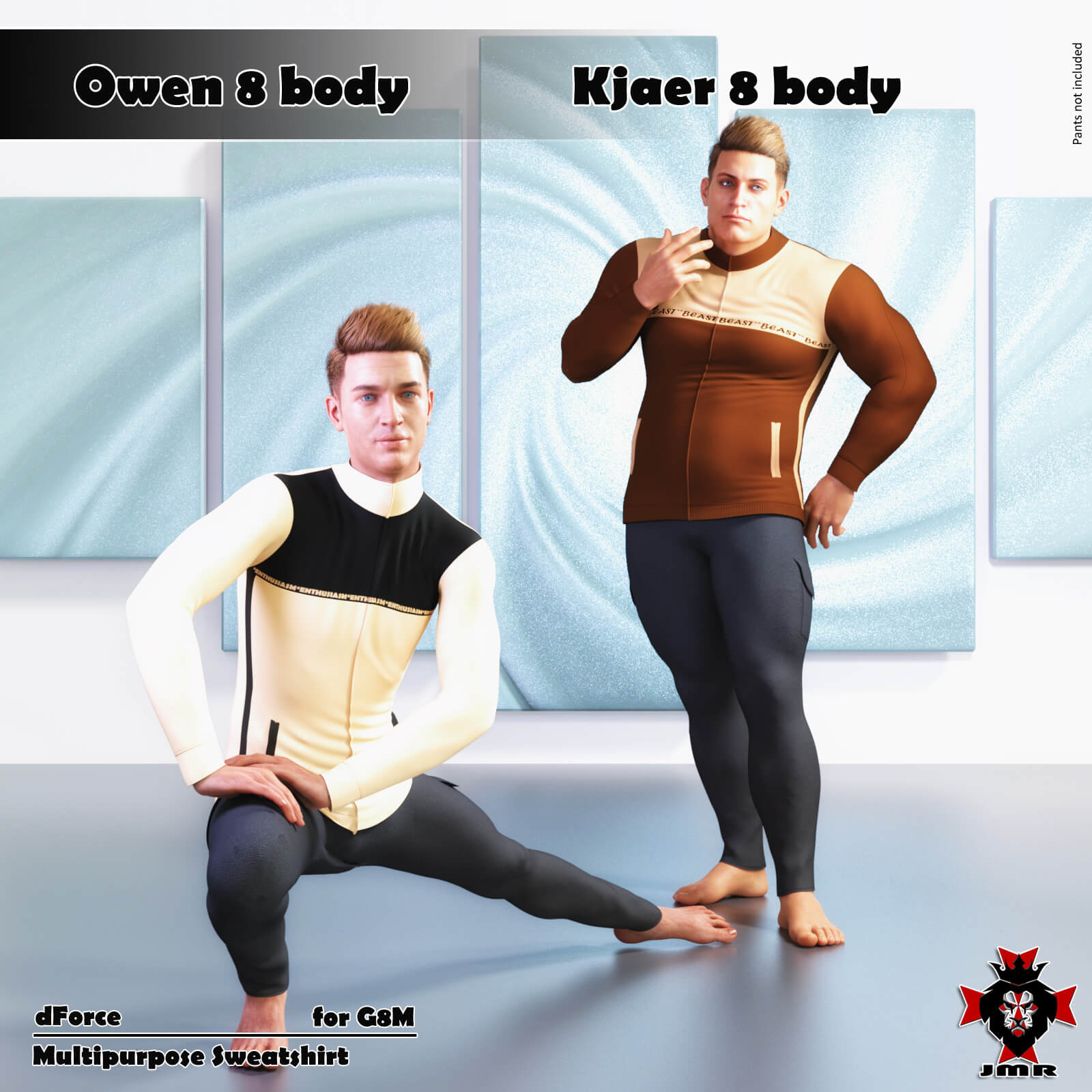 JMR dForce Multipurpose Sweatshirt for G8M - Daz Content by JaMaRe