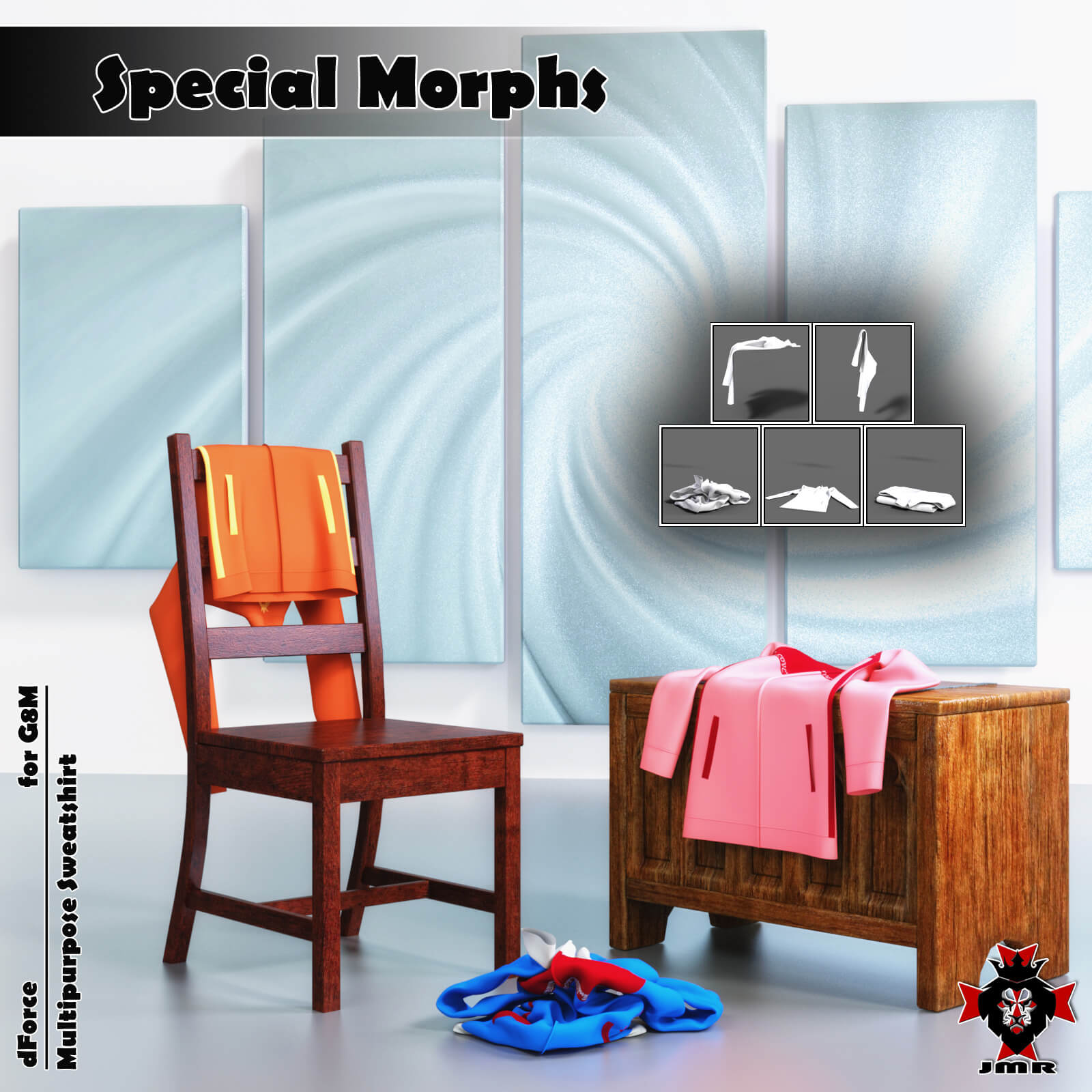 JMR dForce Multipurpose Sweatshirt for G8M - Daz Content by JaMaRe