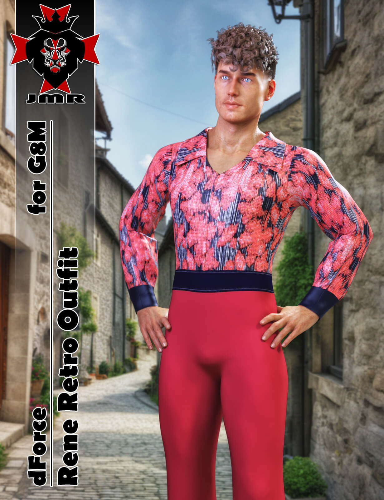 JMR dForce Rene Retro Outfit for G8M - Daz Content by JaMaRe