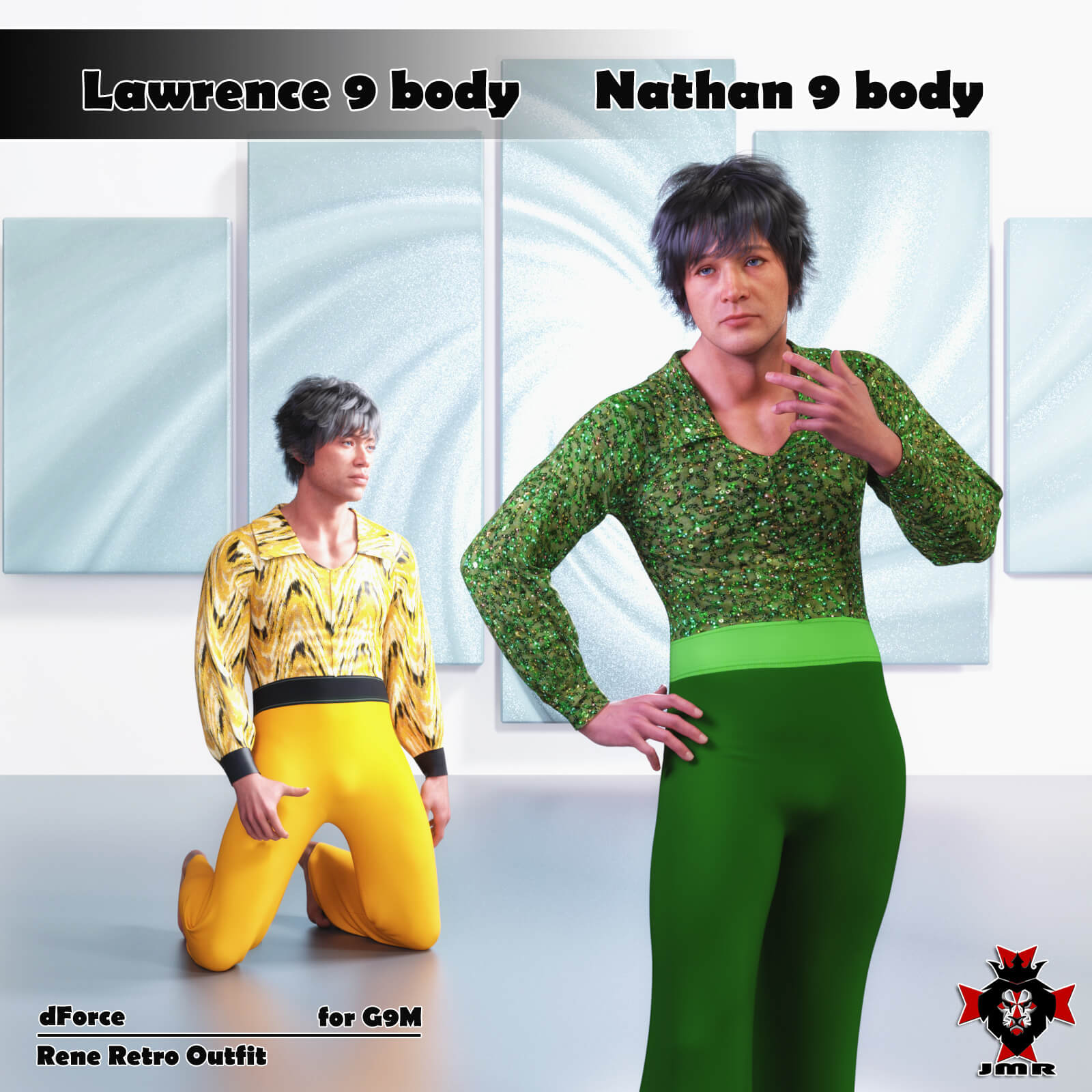 JMR dForce Rene Retro Outfit for G9M - Daz Content by JaMaRe