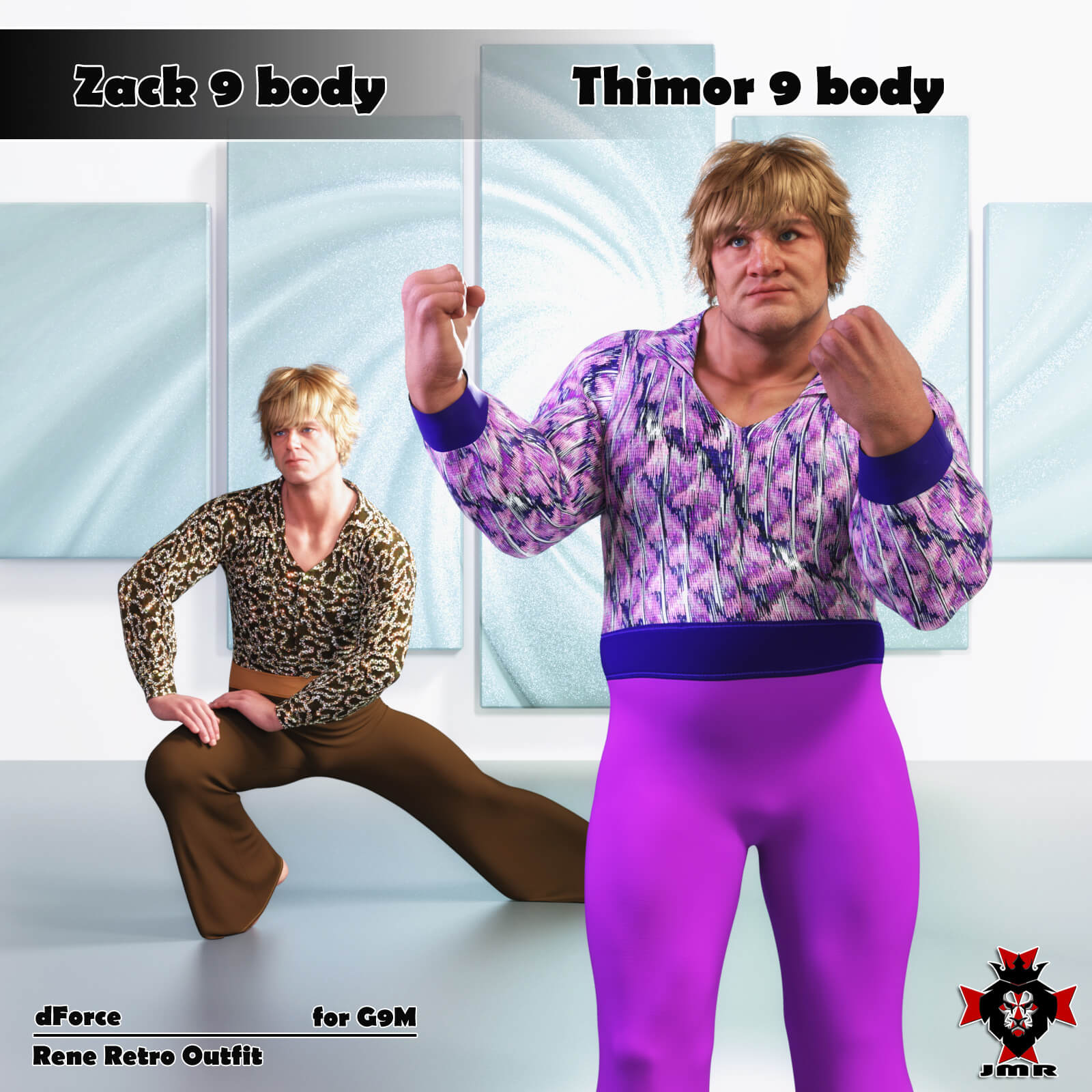 JMR dForce Rene Retro Outfit for G9M - Daz Content by JaMaRe