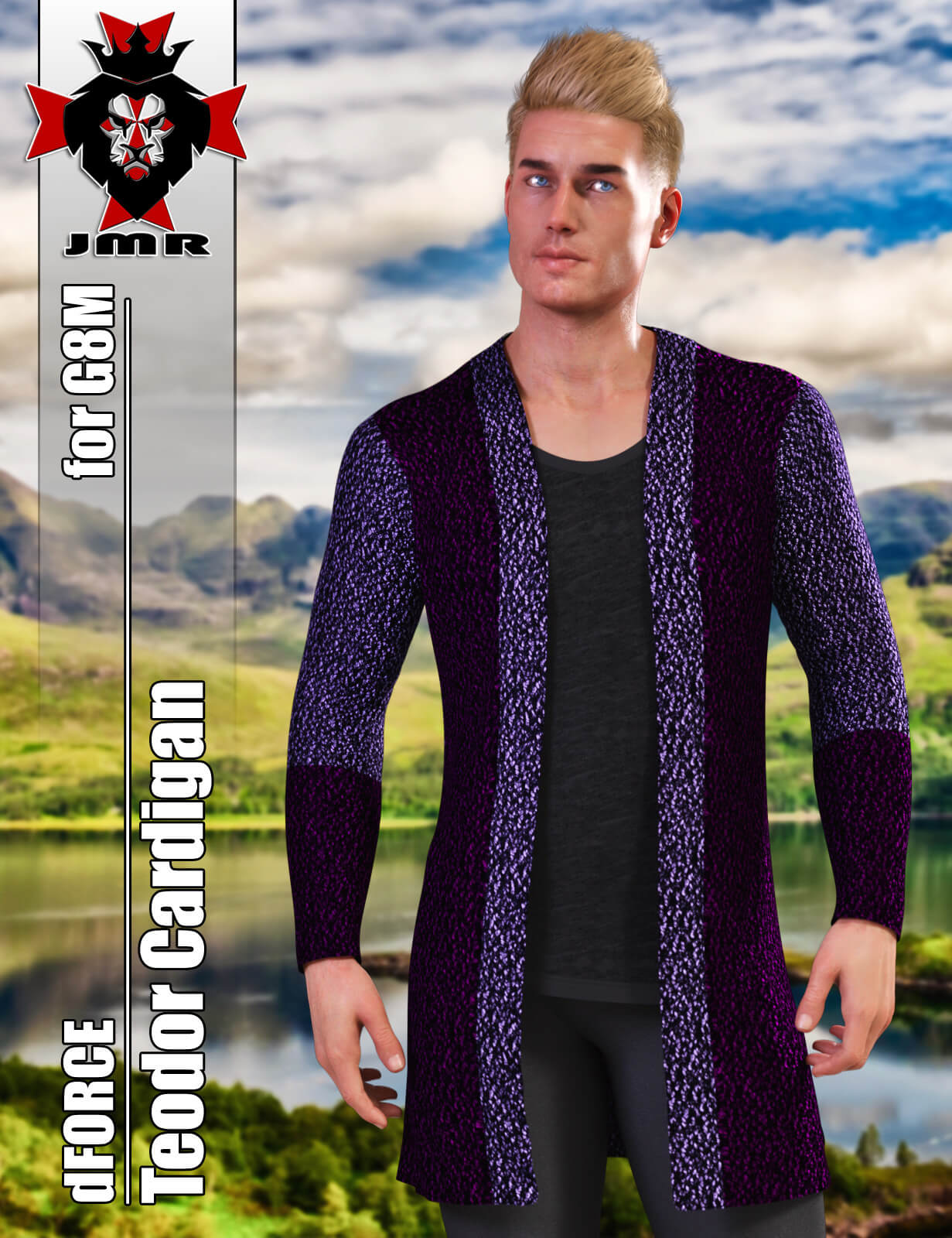 JMR dForce Teodor Cardigan for G8M - Daz Content by JaMaRe