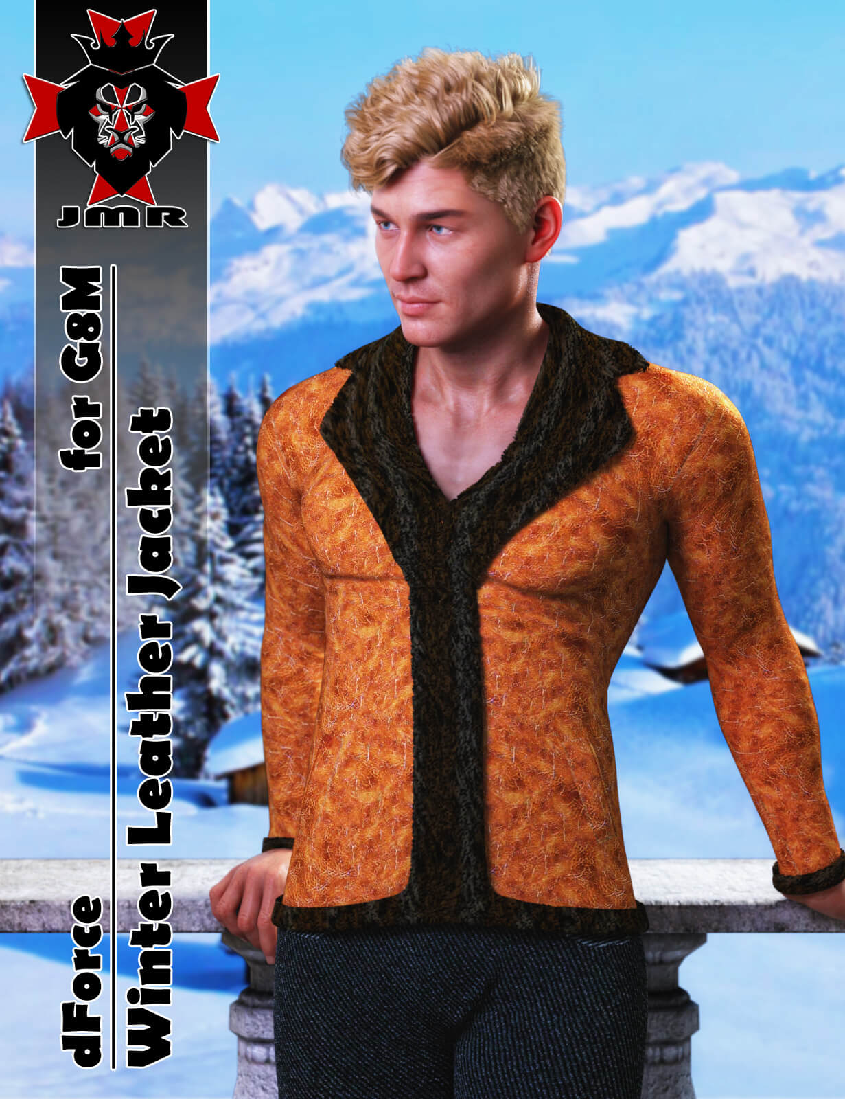 JMR dForce Winter Leather Jacket for G8M - Daz Content by JaMaRe