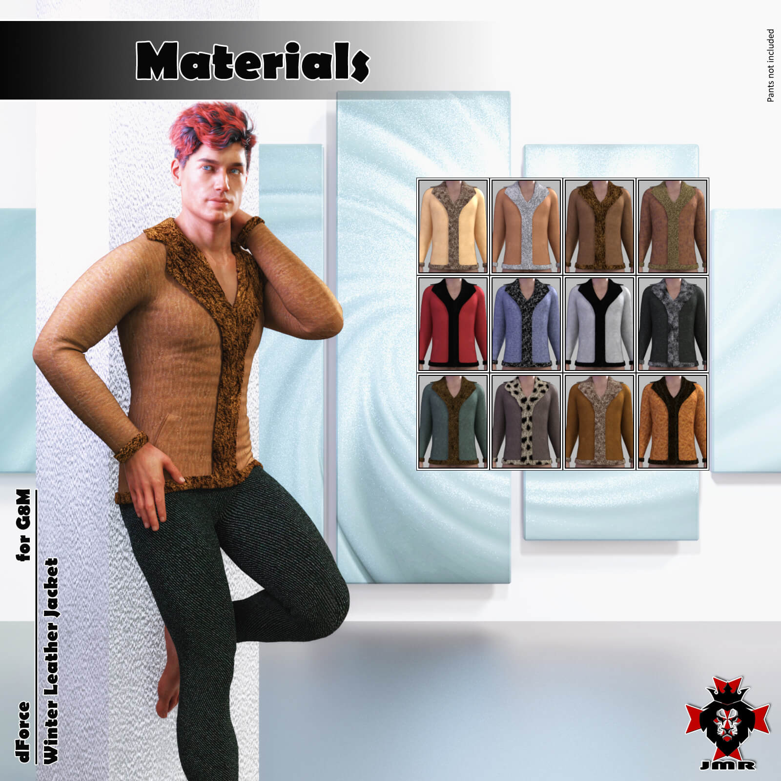 JMR dForce Winter Leather Jacket for G8M - Daz Content by JaMaRe