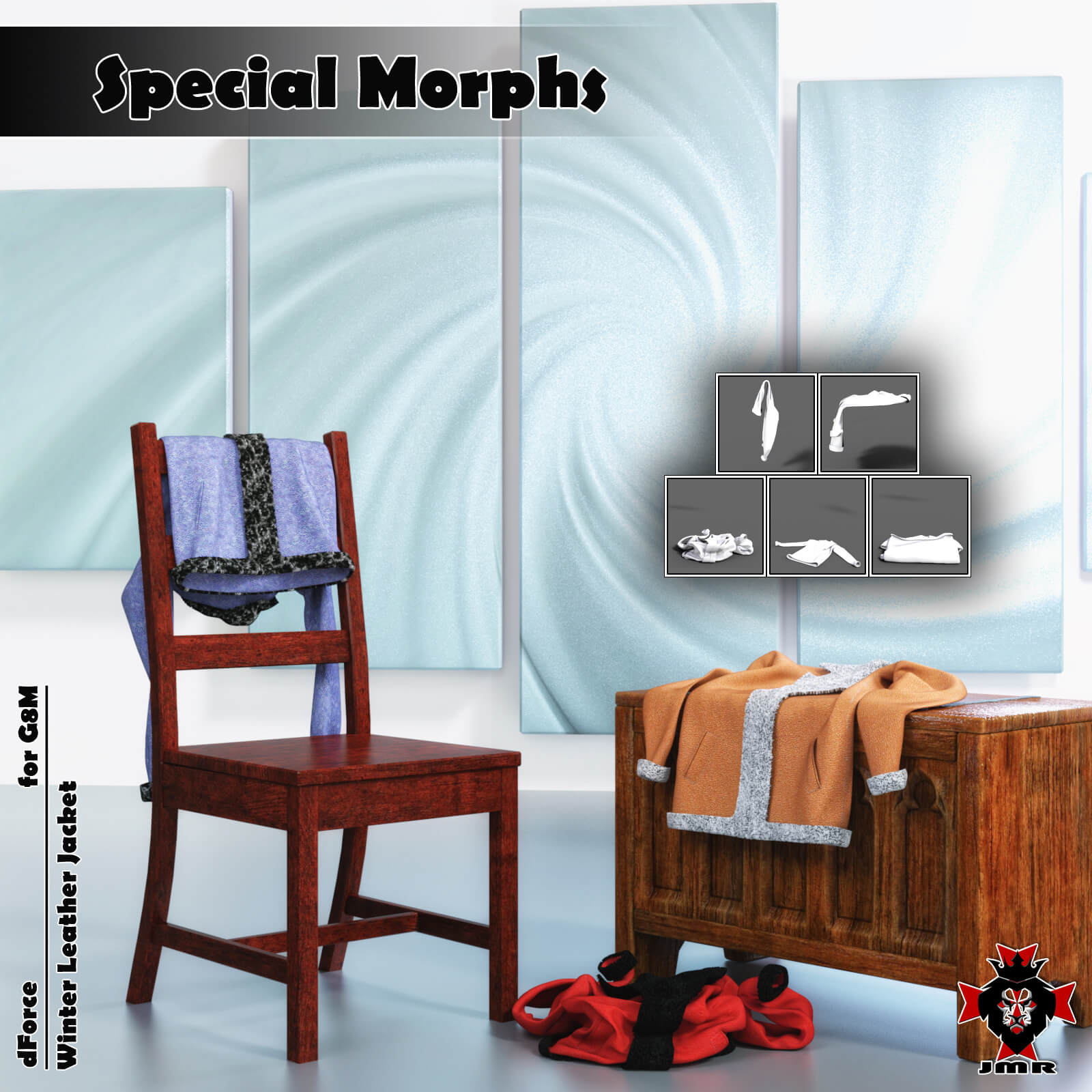 JMR dForce Winter Leather Jacket for G8M - Daz Content by JaMaRe