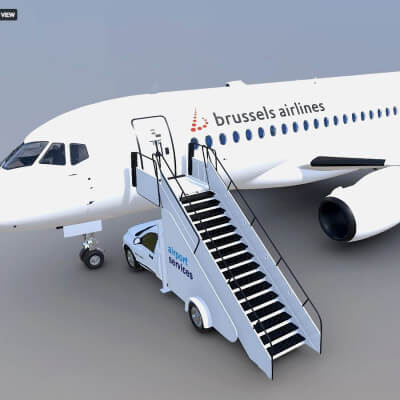 Airplane - Airport Car 3D Model by Jan Vancik