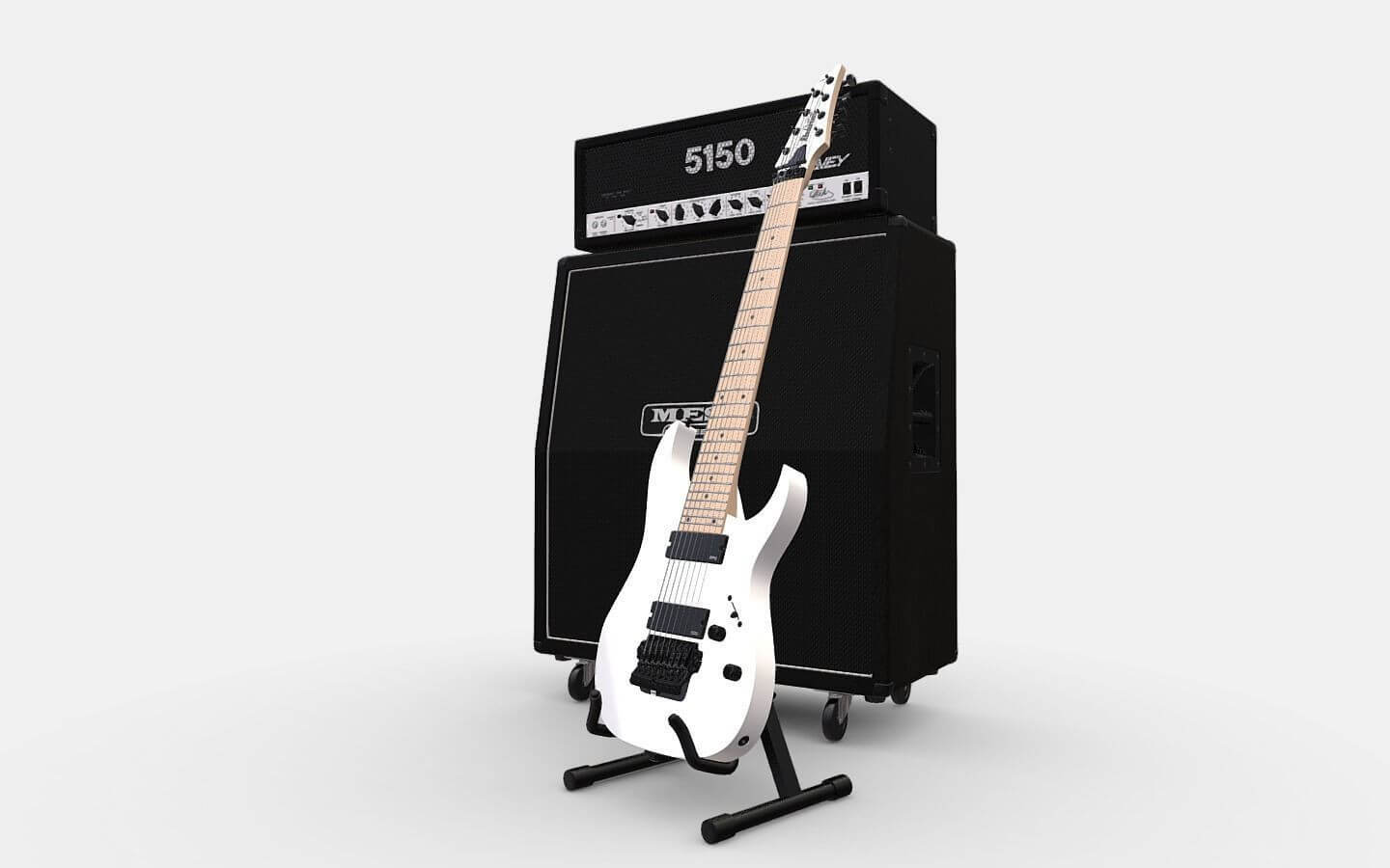 Metal Guitar Amp Stack Stage - 3D Model by Jan Vancik
