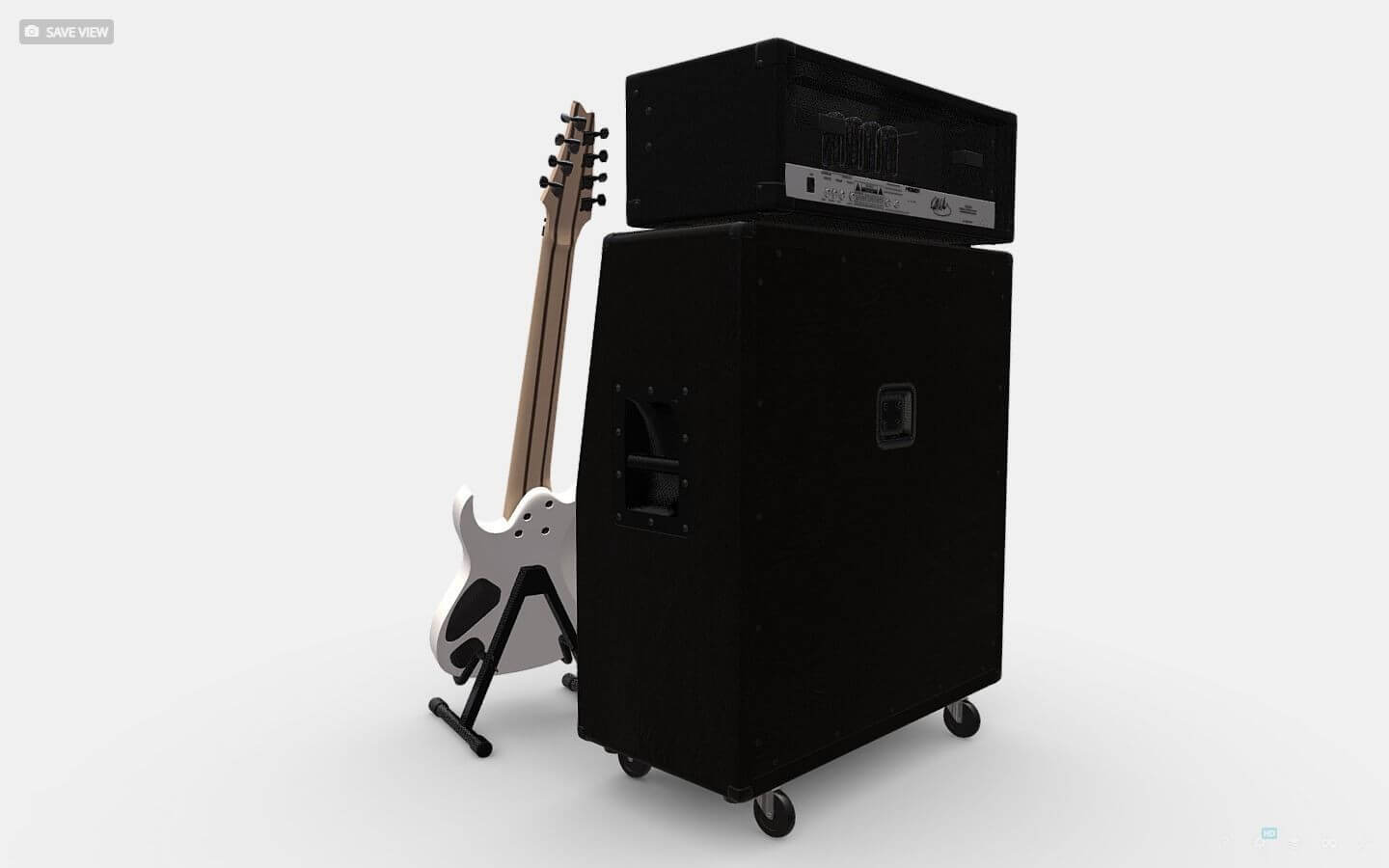 Metal Guitar Amp Stack Stage - 3D Model by Jan Vancik