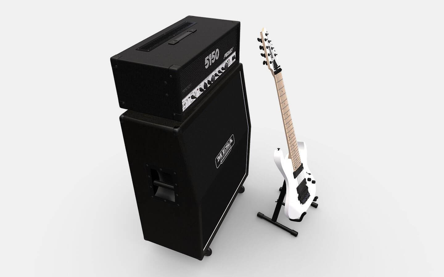 Metal Guitar Amp Stack Stage - 3D Model by Jan Vancik