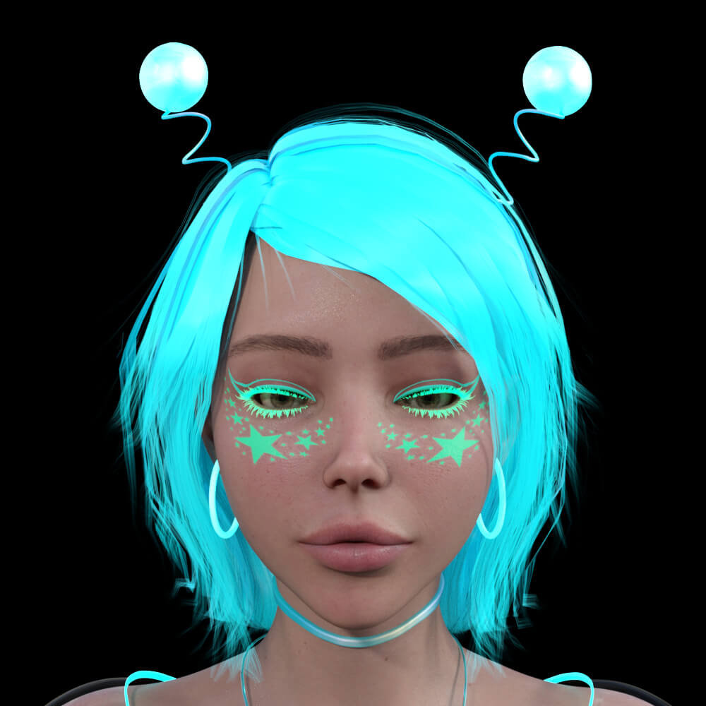 Glow in the Dark Rave Outfit for Genesis 9 + Glowstick Prop - Daz ...
