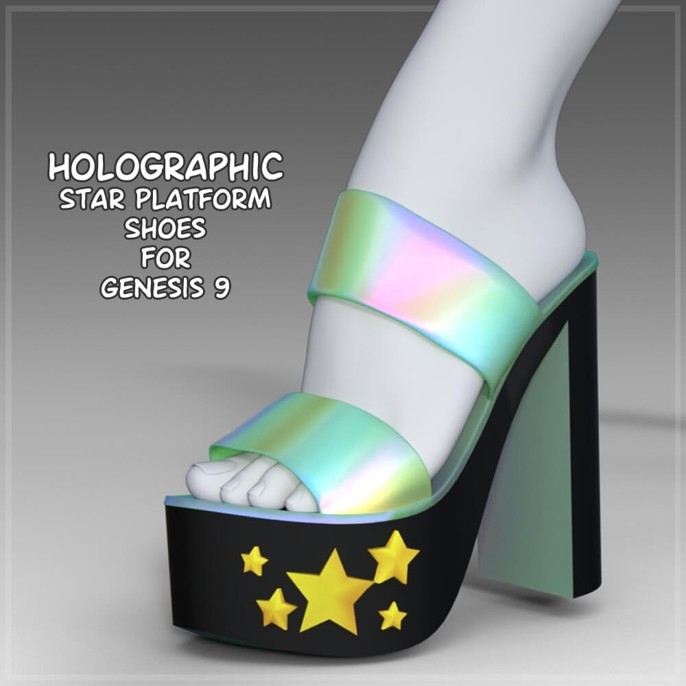 Holographic Star Platforms for Genesis 9 - Daz Content by janey