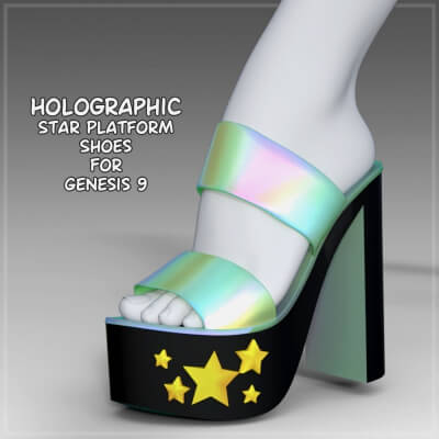 Holographic Star Platforms for Genesis 9 - Daz Content by janey