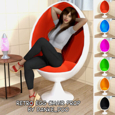 Retro Egg Chair Prop - Daz Content by janey