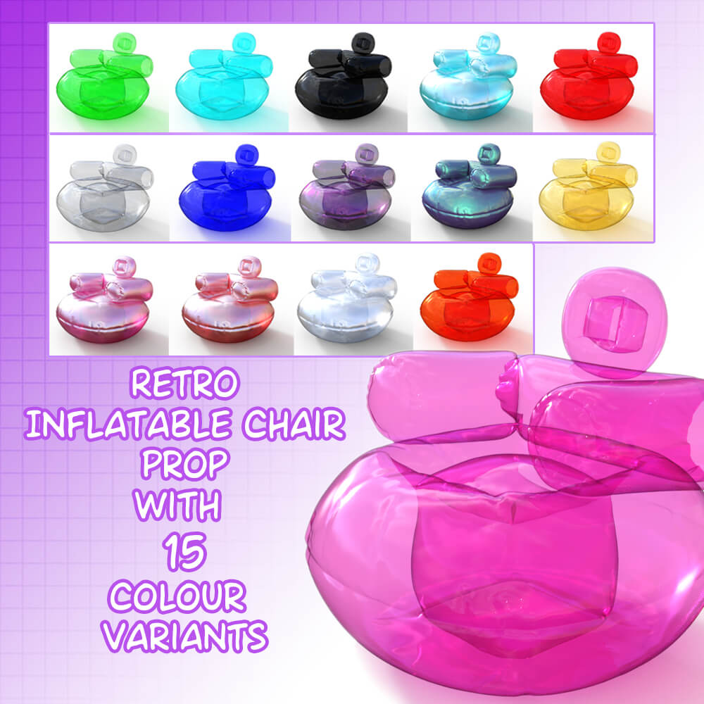 Retro Inflatable Chair Prop - Daz Content by janey